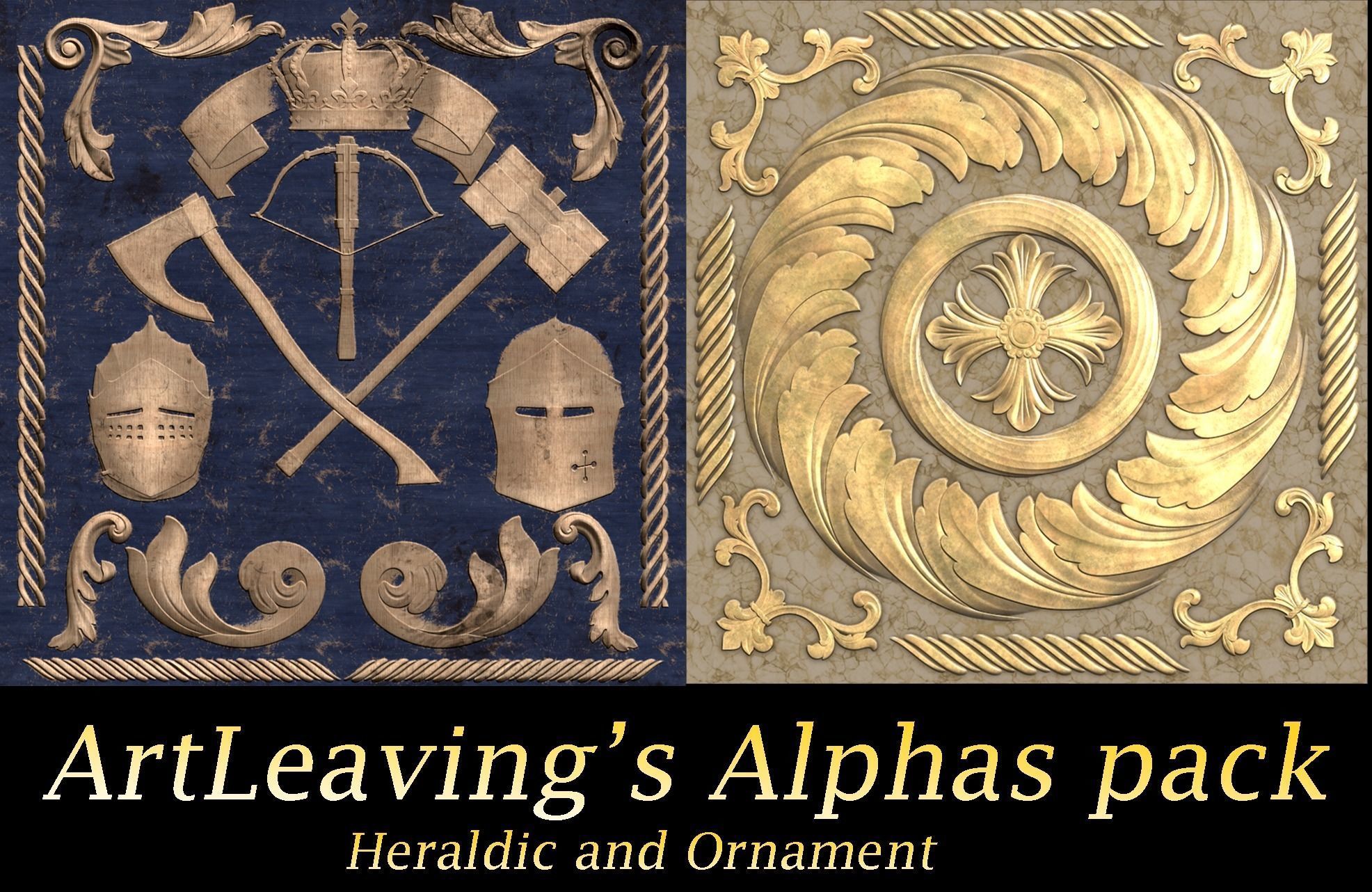 Heraldic and Ornament alphas pack Texture | CGTrader