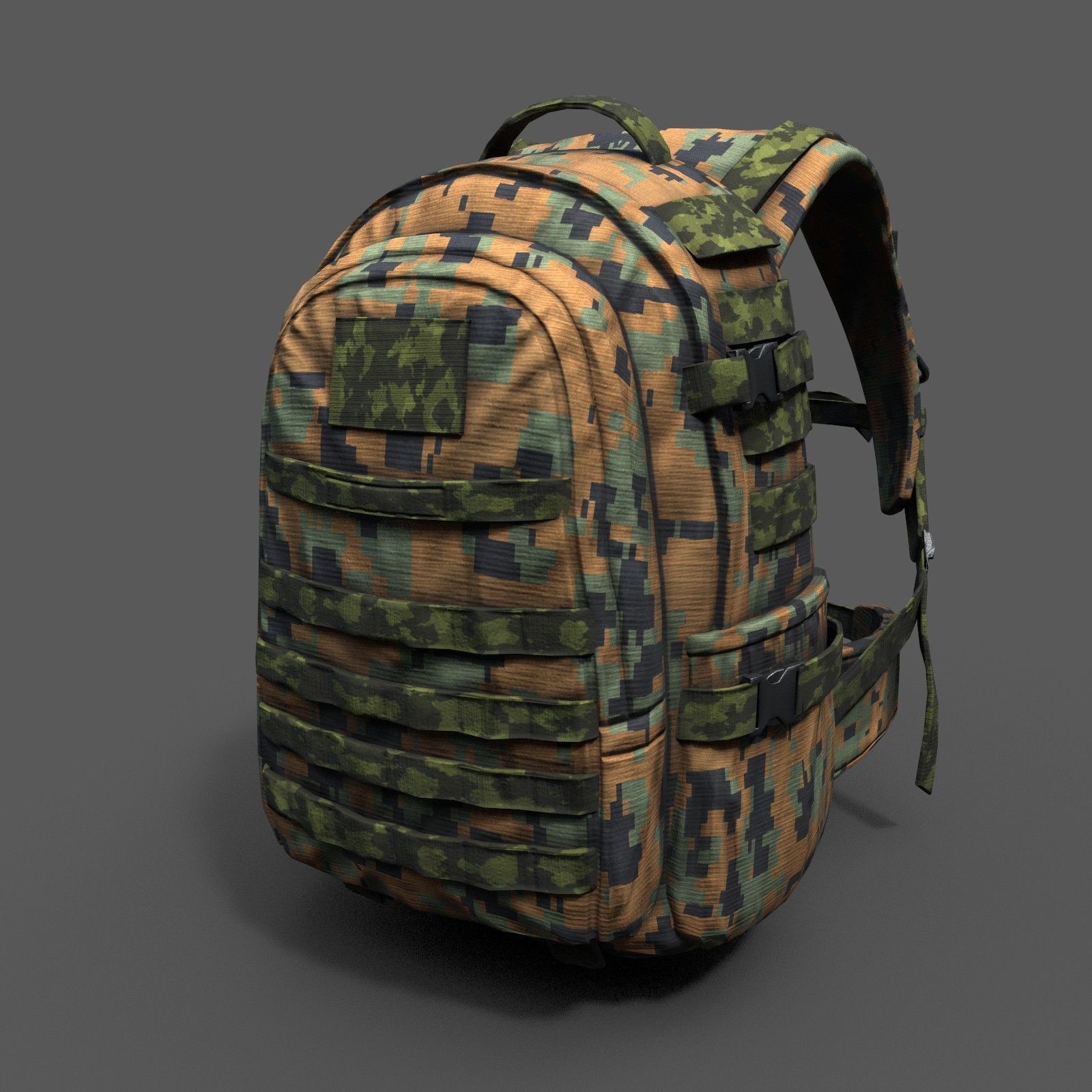 3D model Backpack military soldier armor develop fantasy VR / AR / low ...