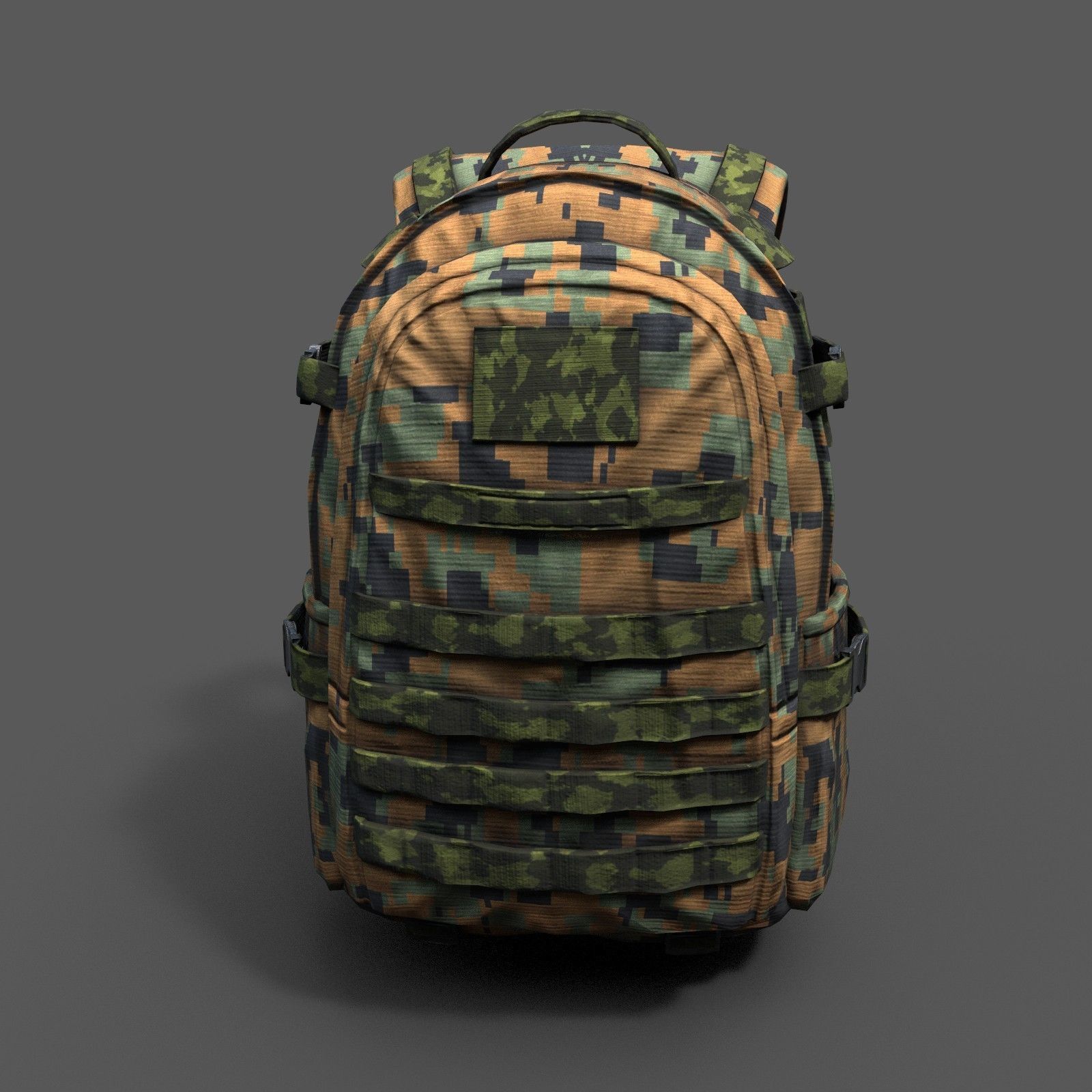 3D model Backpack military soldier armor develop fantasy VR / AR / low ...