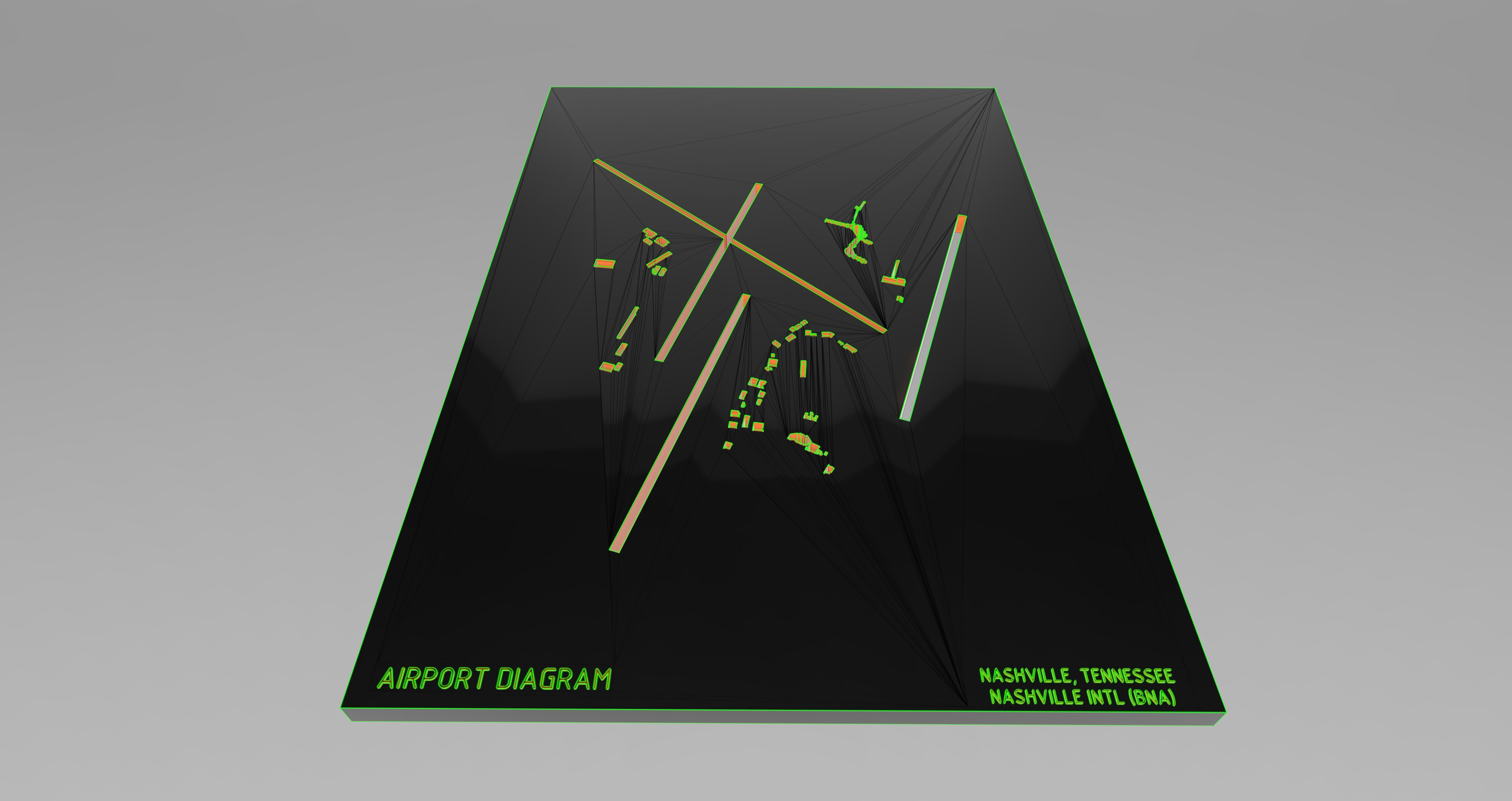 Airport Diagram - Nashville International Airport - BNA free 3D model ...