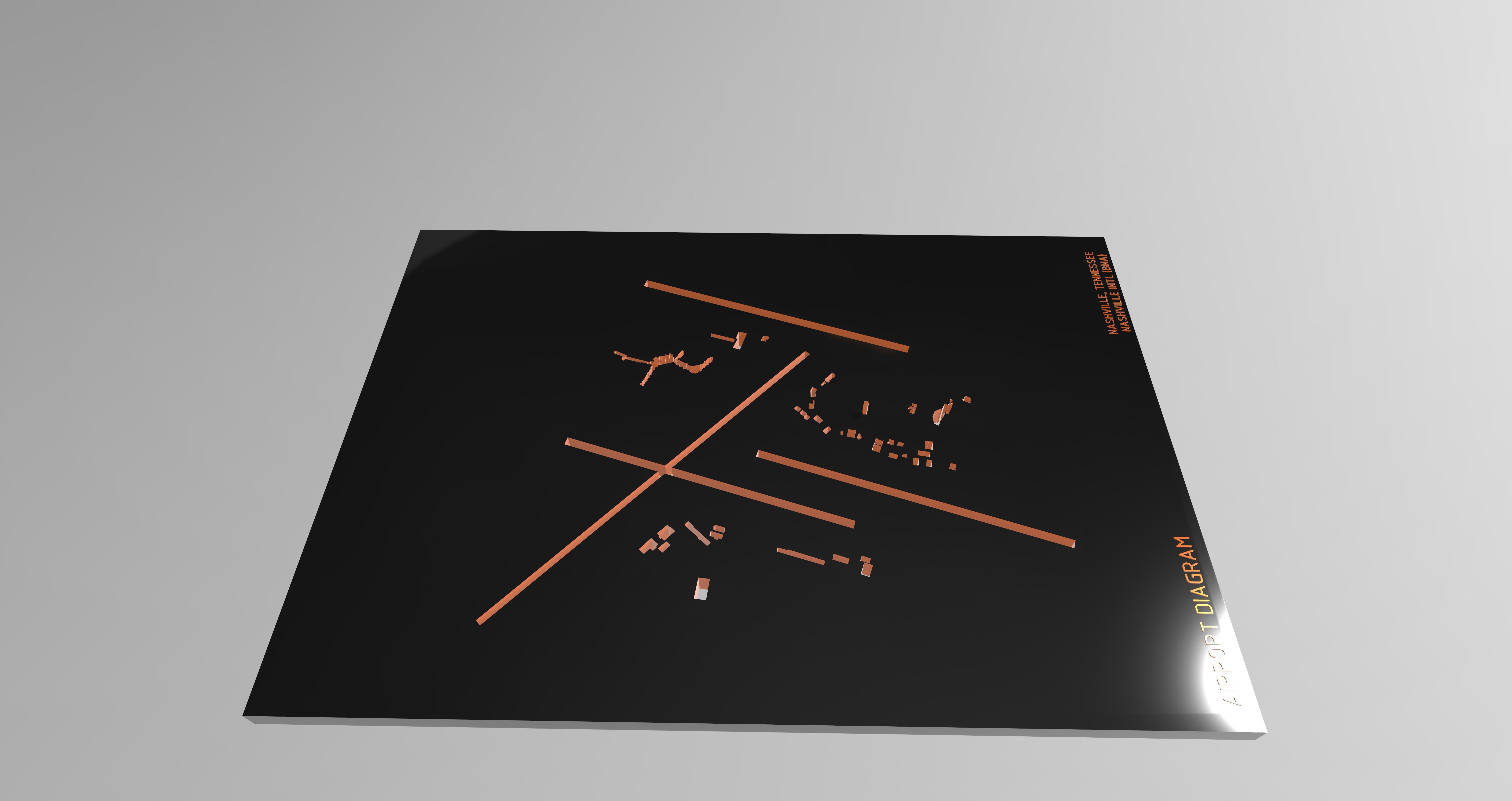 Airport Diagram - Nashville International Airport - BNA free 3D model ...