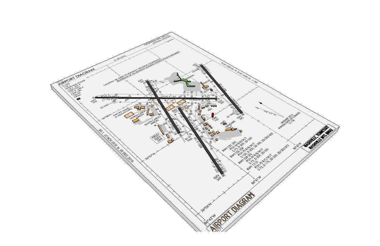 Airport Diagram - Nashville International Airport - BNA free 3D model ...