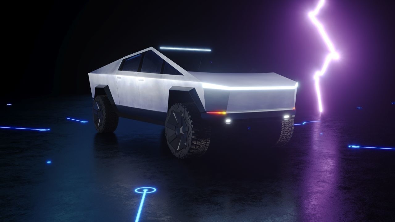 Cybertruck Tesla Best Detailed Cyber Truck 3D model animated rigged ...