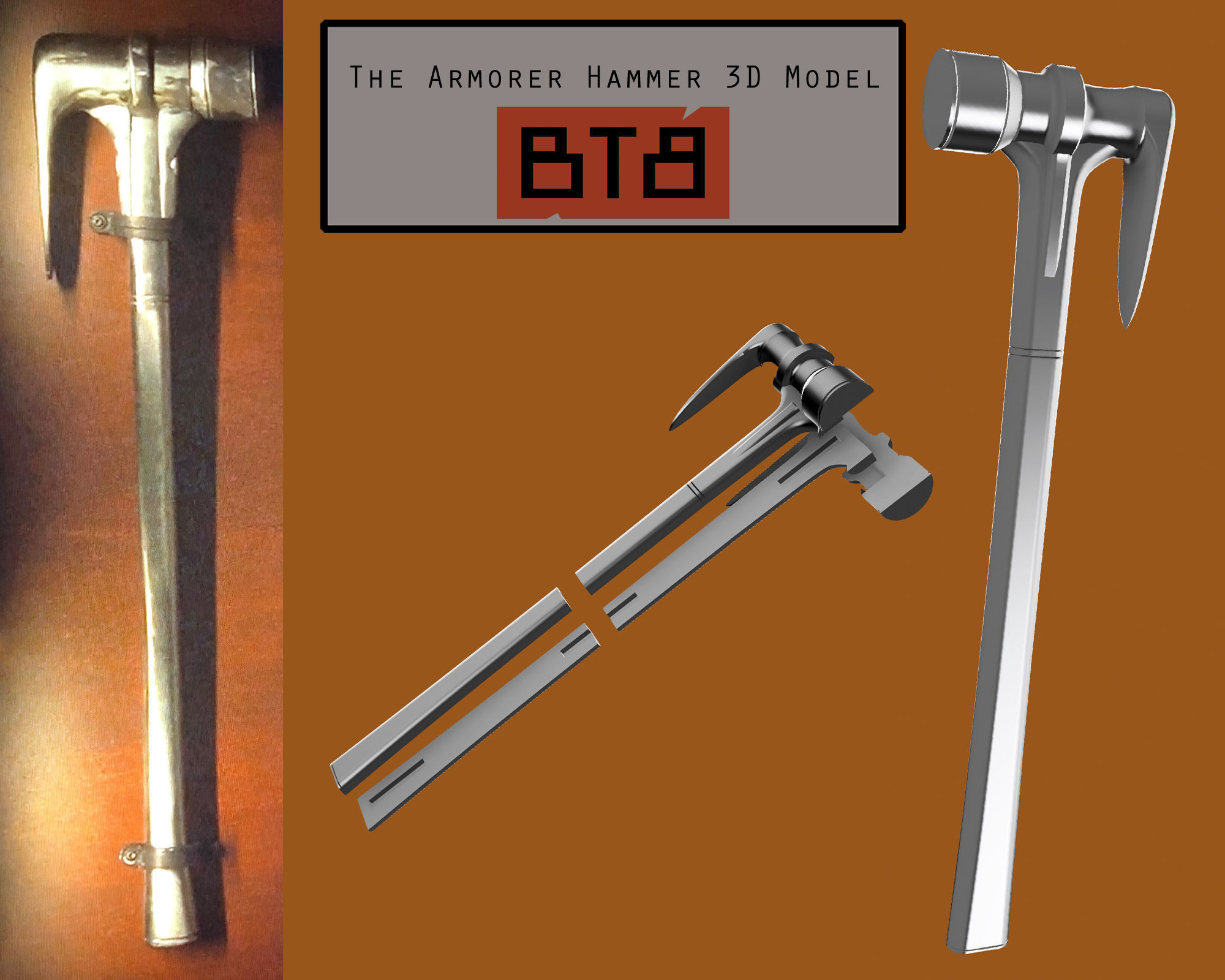 Hammer inspired by The Armorer Blacksmith from The Mandalorian 3D model ...