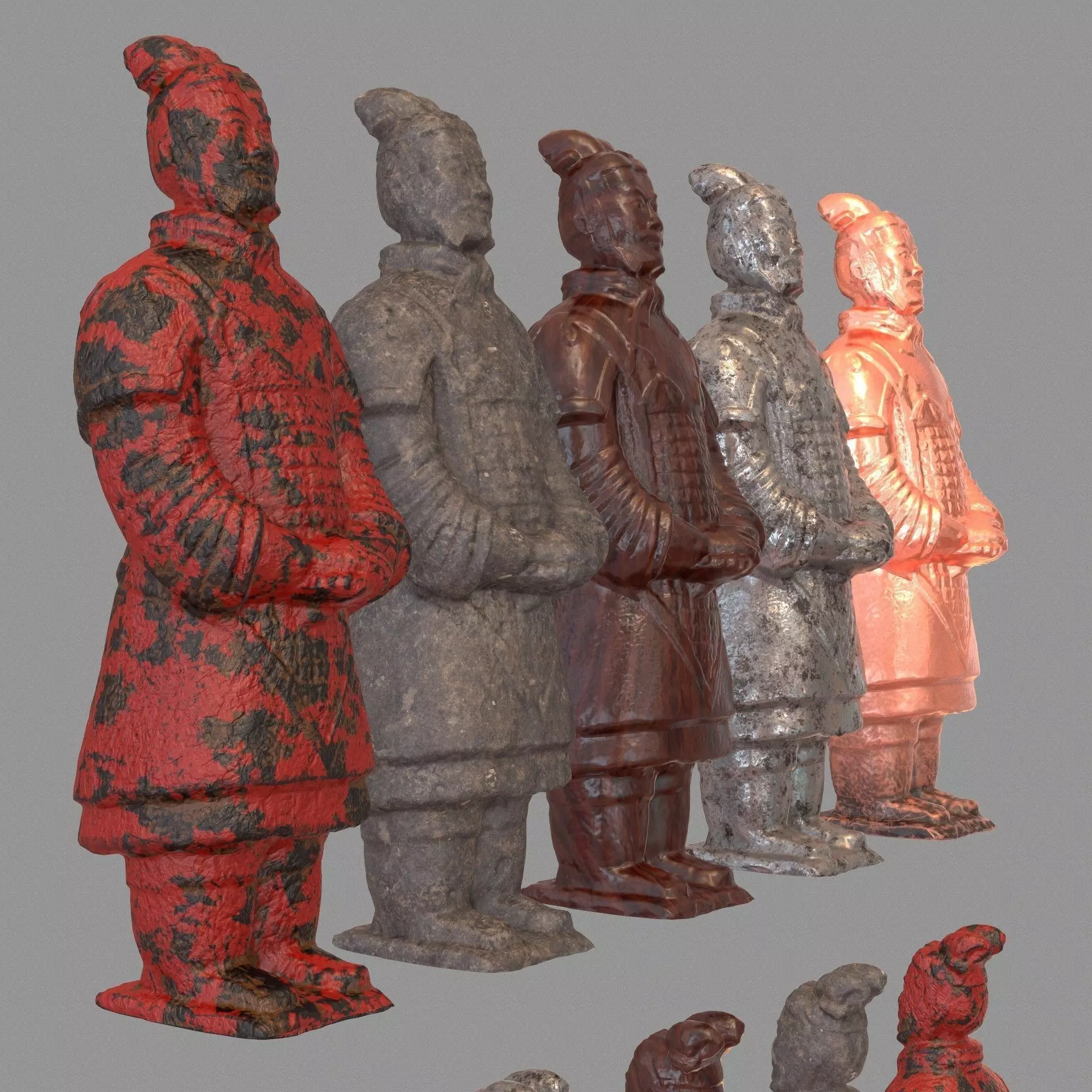 Terracotta Warrior Variations 3D model 3D printable | CGTrader