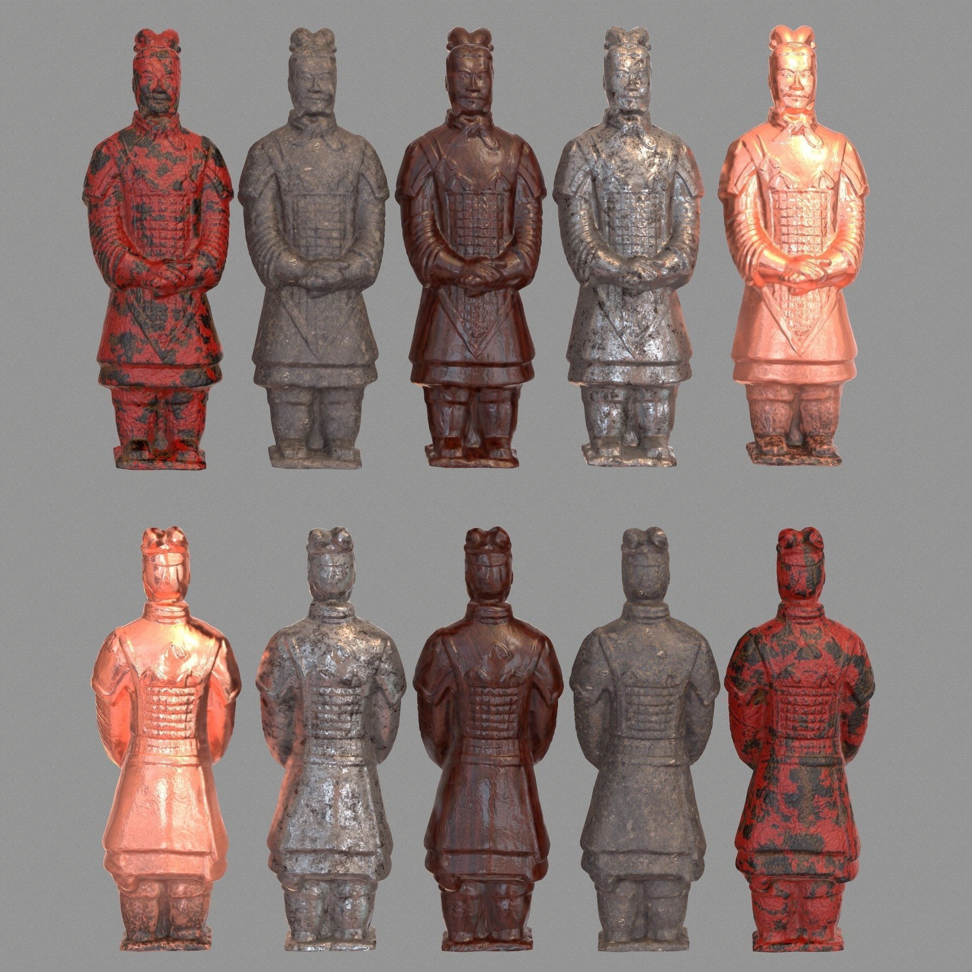 Terracotta Warrior Variations 3D model 3D printable | CGTrader