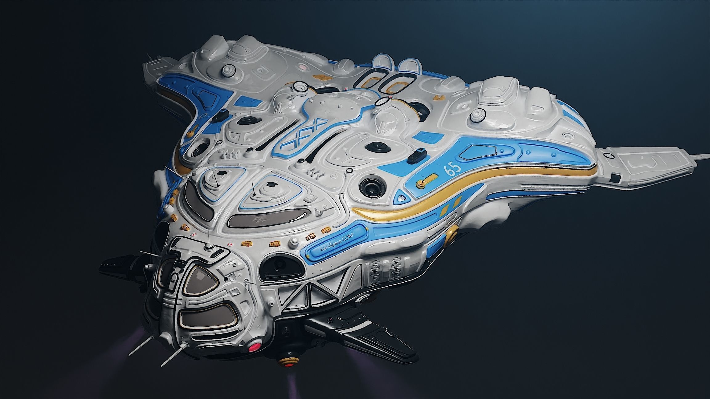 Detailed highpoly sci-fi transport spaceship model 3D model | CGTrader