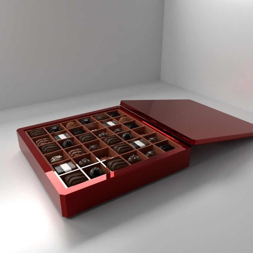 Chocolates in a Box 3D model | CGTrader