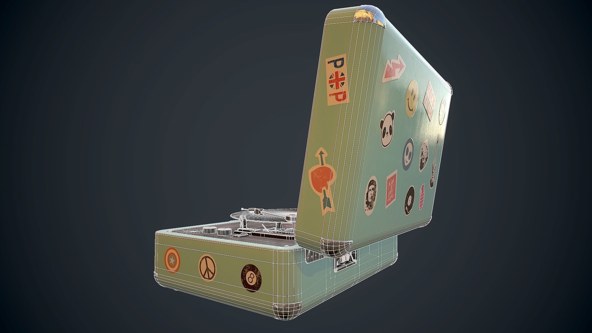 3D model Low poly Retro Turntable VR / AR / low-poly animated | CGTrader