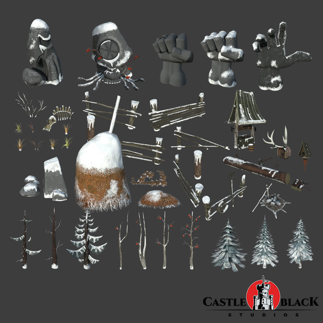 3D model Snow Environment Assets VR / AR / low-poly | CGTrader