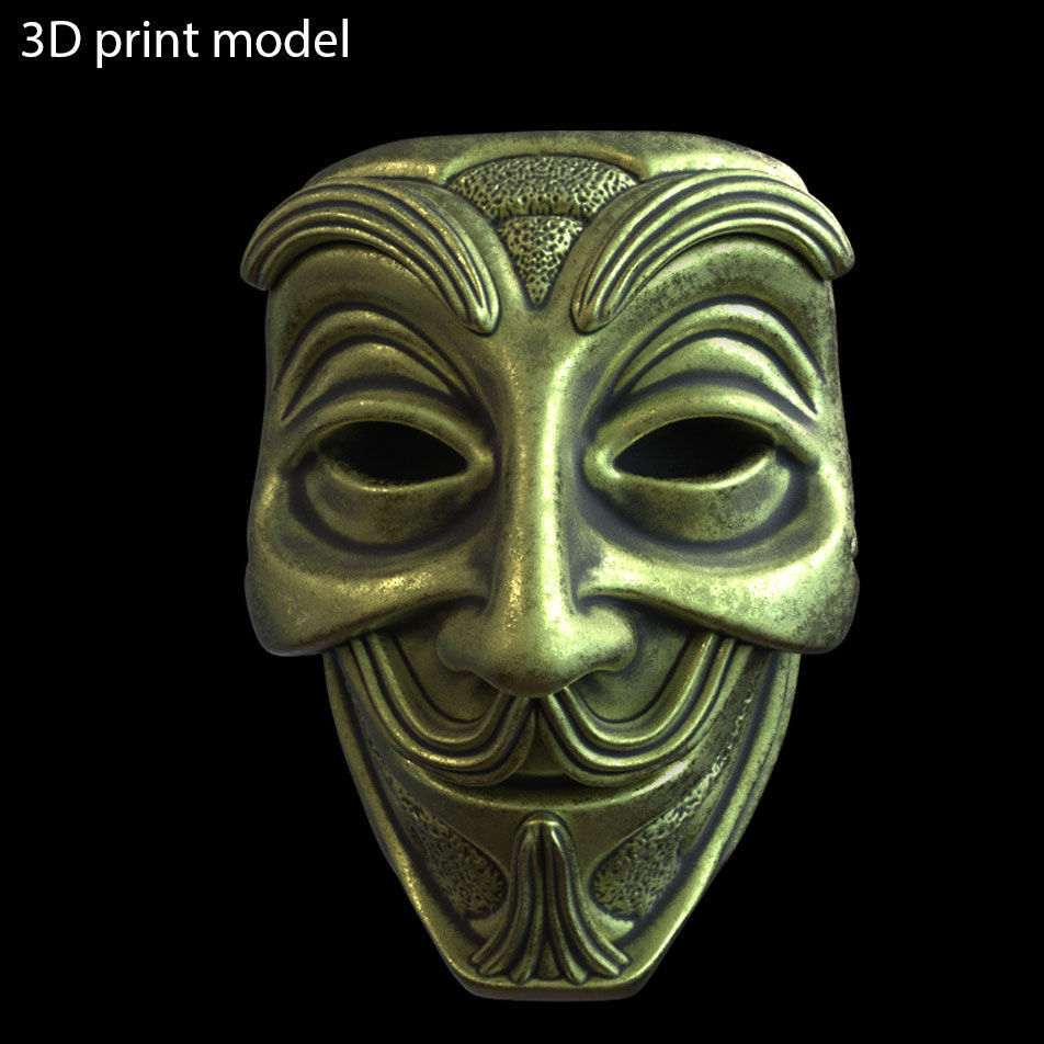 pendant jewelry Face mask vol1 3D model 3D printable | CGTrader