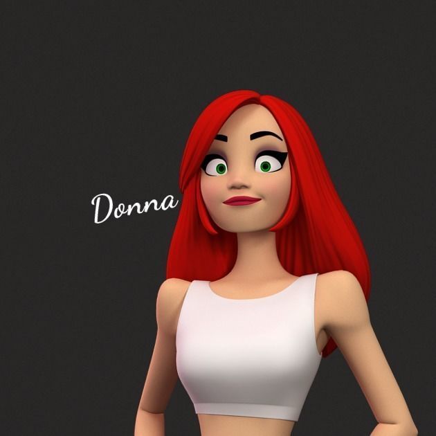 Donna cartoon Female character 3D print ready 3D model | CGTrader