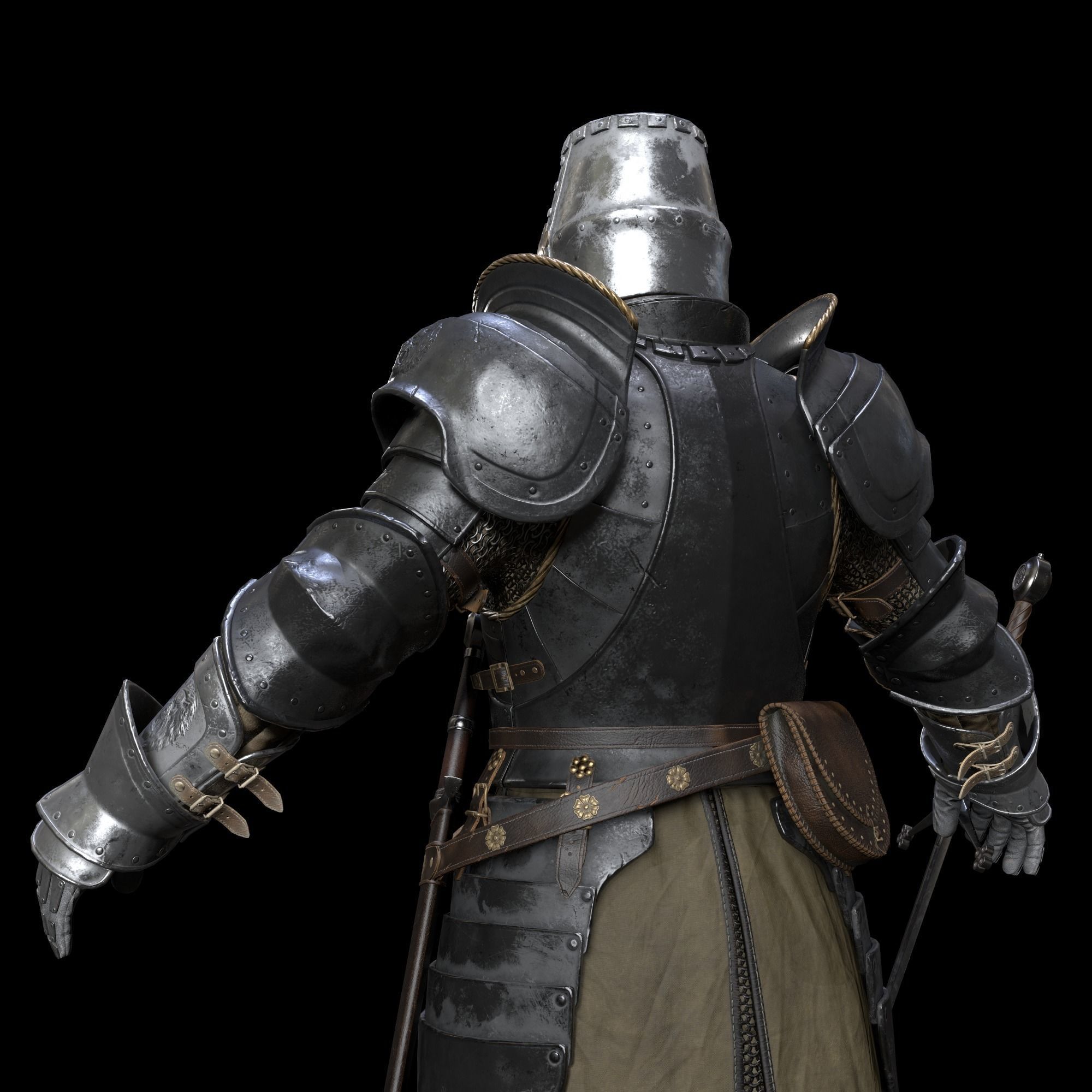 3D model Knight Character PBR Game ready with Claymore and Sword VR ...