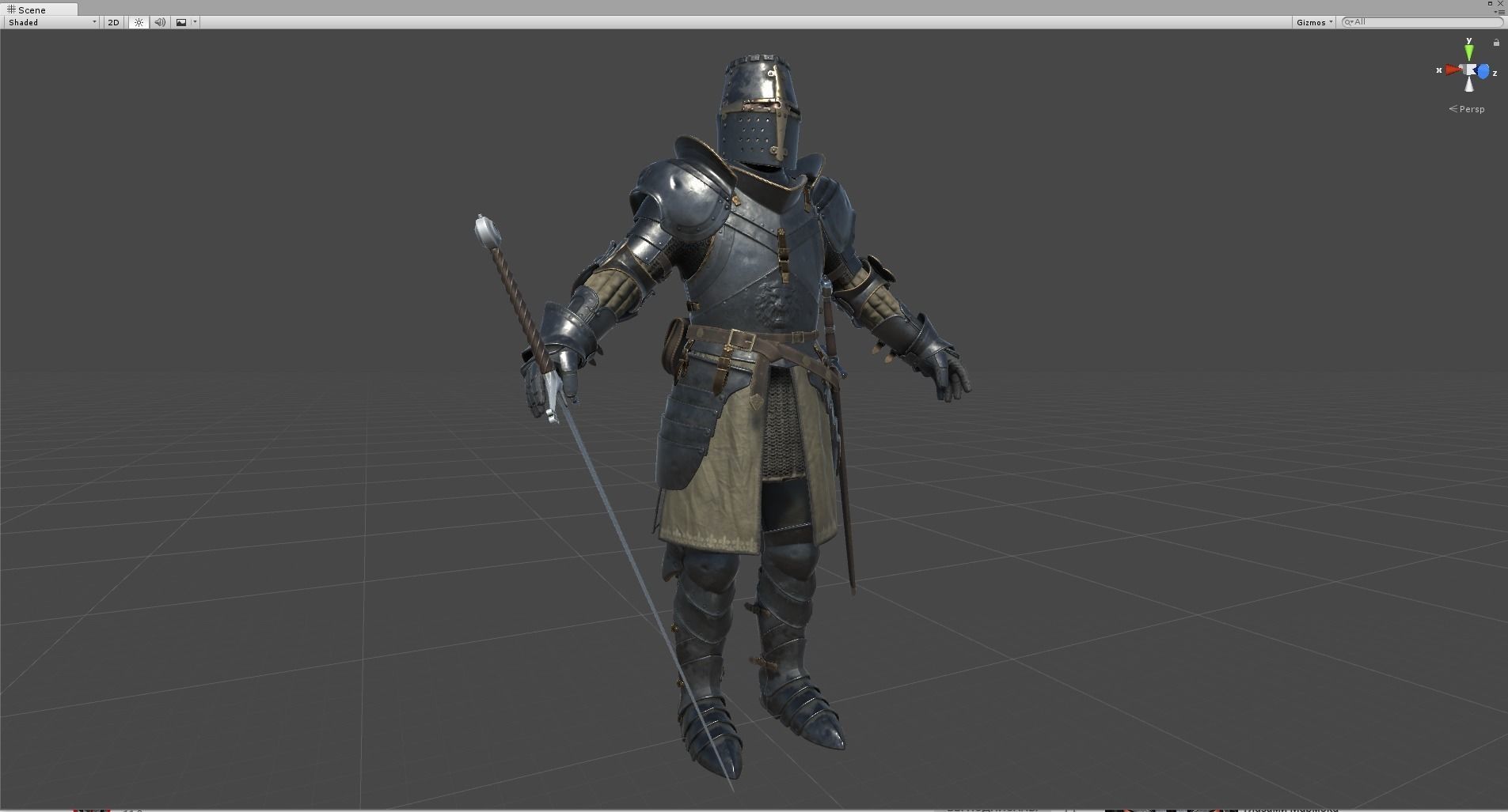 3D model Knight Character PBR Game ready with Claymore and Sword VR ...