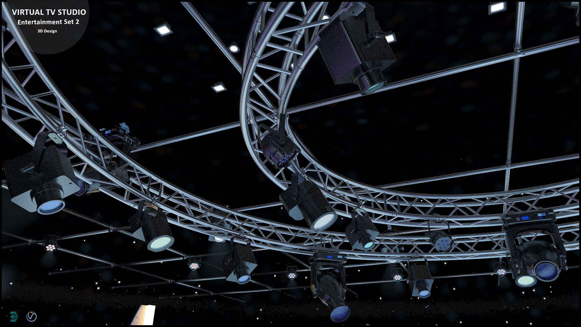 Virtual TV Studio Entertainment Set 2 3D model | CGTrader