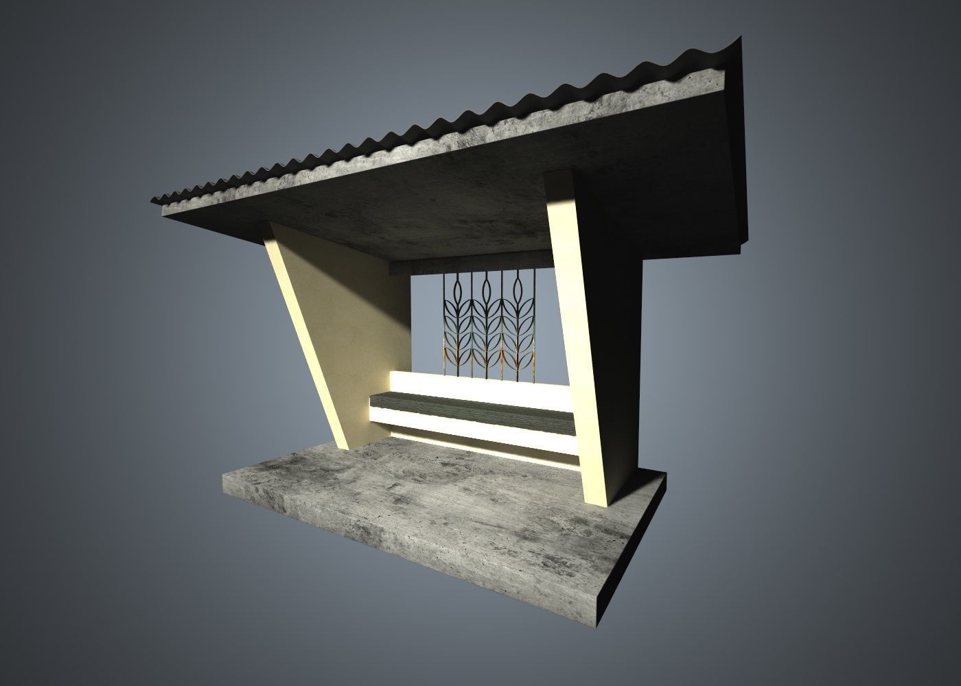 3D model Public transport stop VR / AR / low-poly | CGTrader