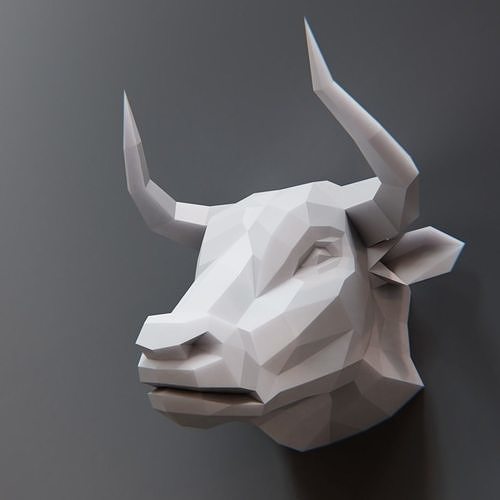 3D model Bull head VR / AR / low-poly | CGTrader