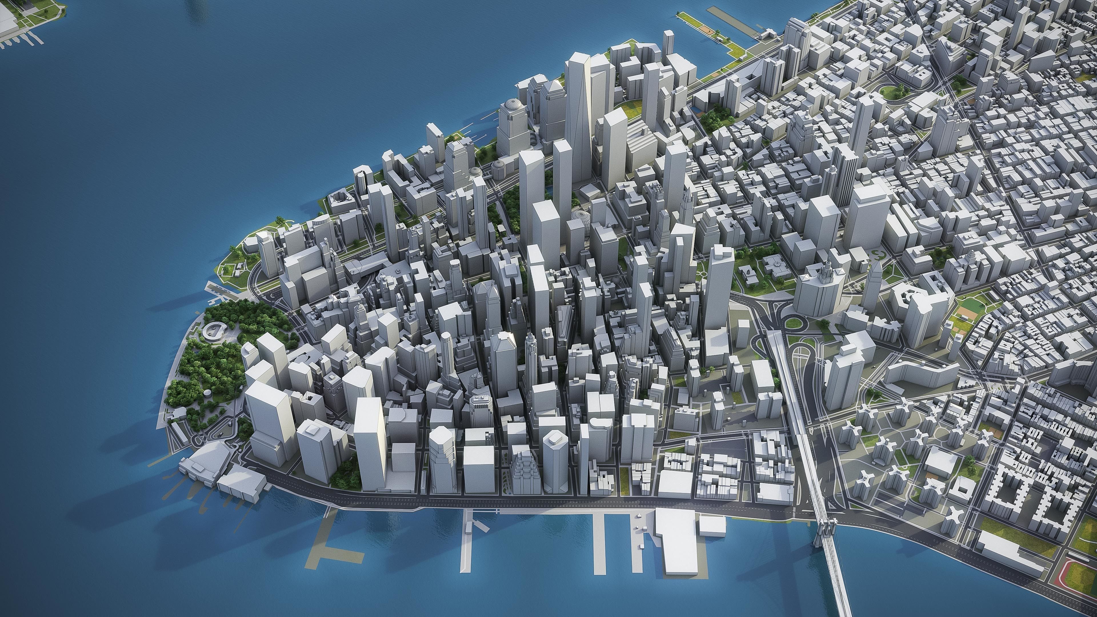 3D model New York - Lower Manhattan VR / AR / low-poly | CGTrader