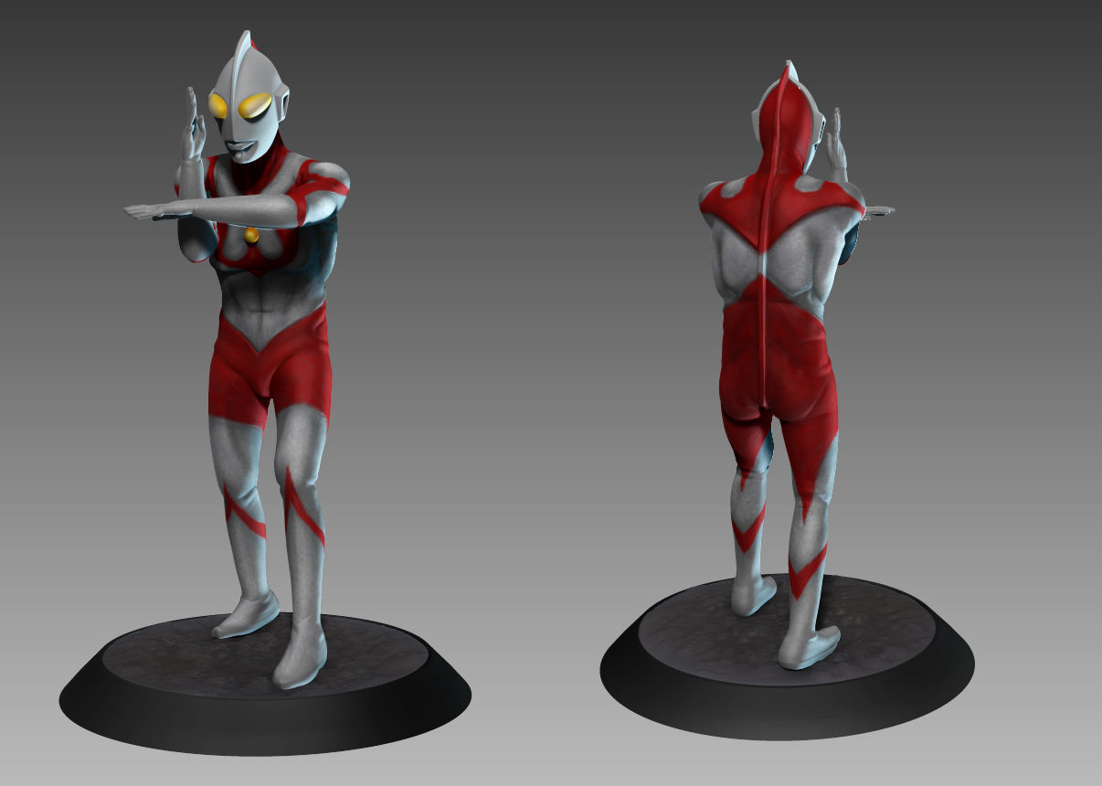 Ultraman 3D print model two statues of 3D model 3D printable | CGTrader