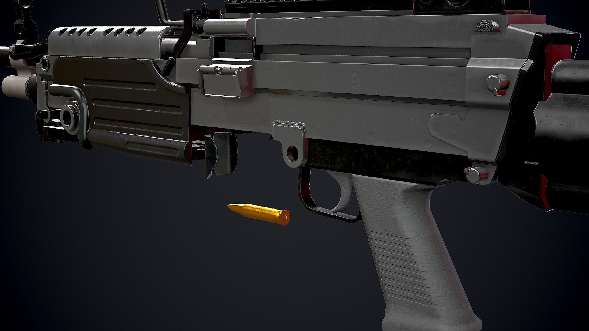 3D model Semi Automatic Rifle FN M249S PARA VR / AR / low-poly | CGTrader