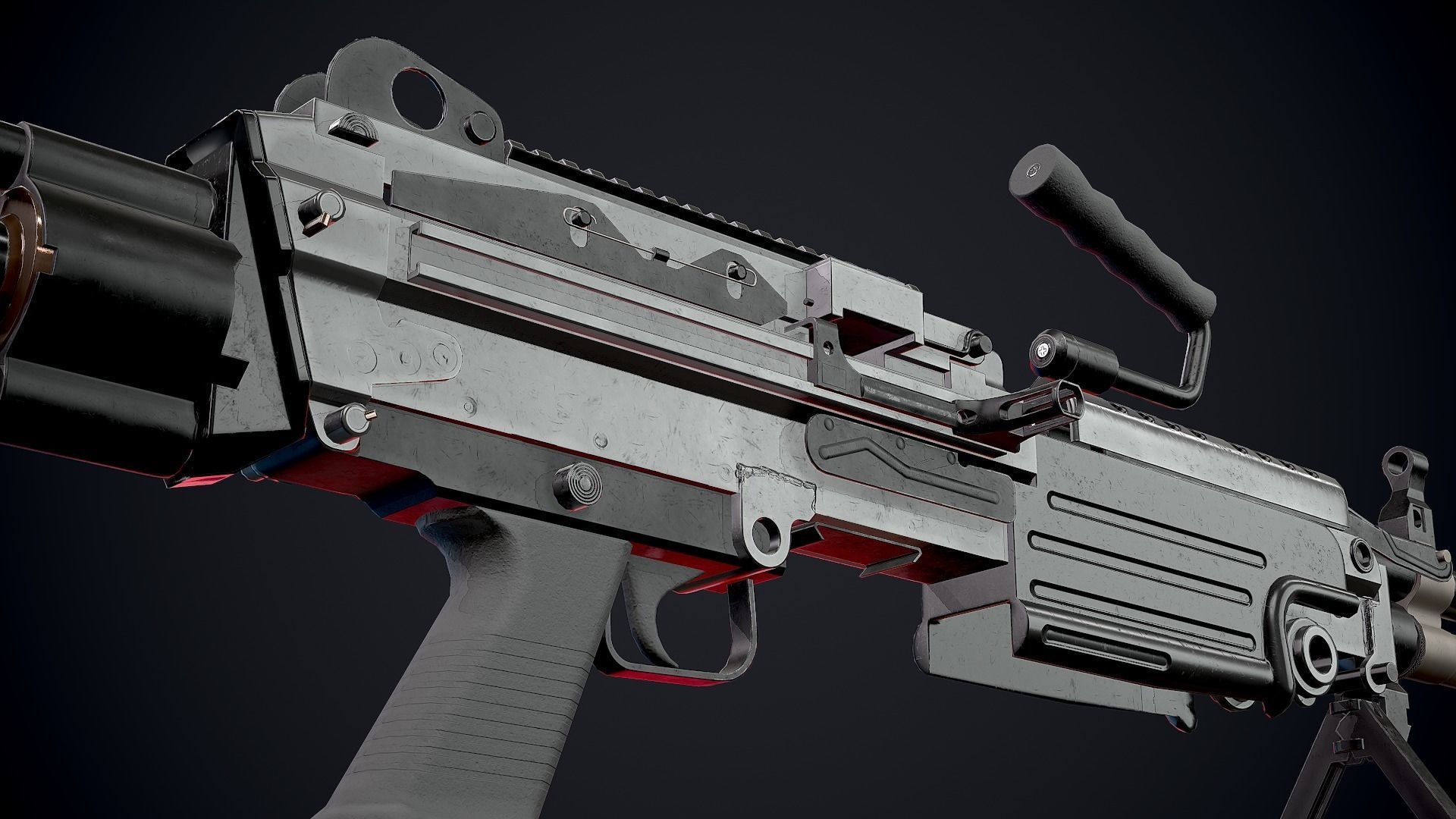 3D model Semi Automatic Rifle FN M249S PARA VR / AR / low-poly | CGTrader