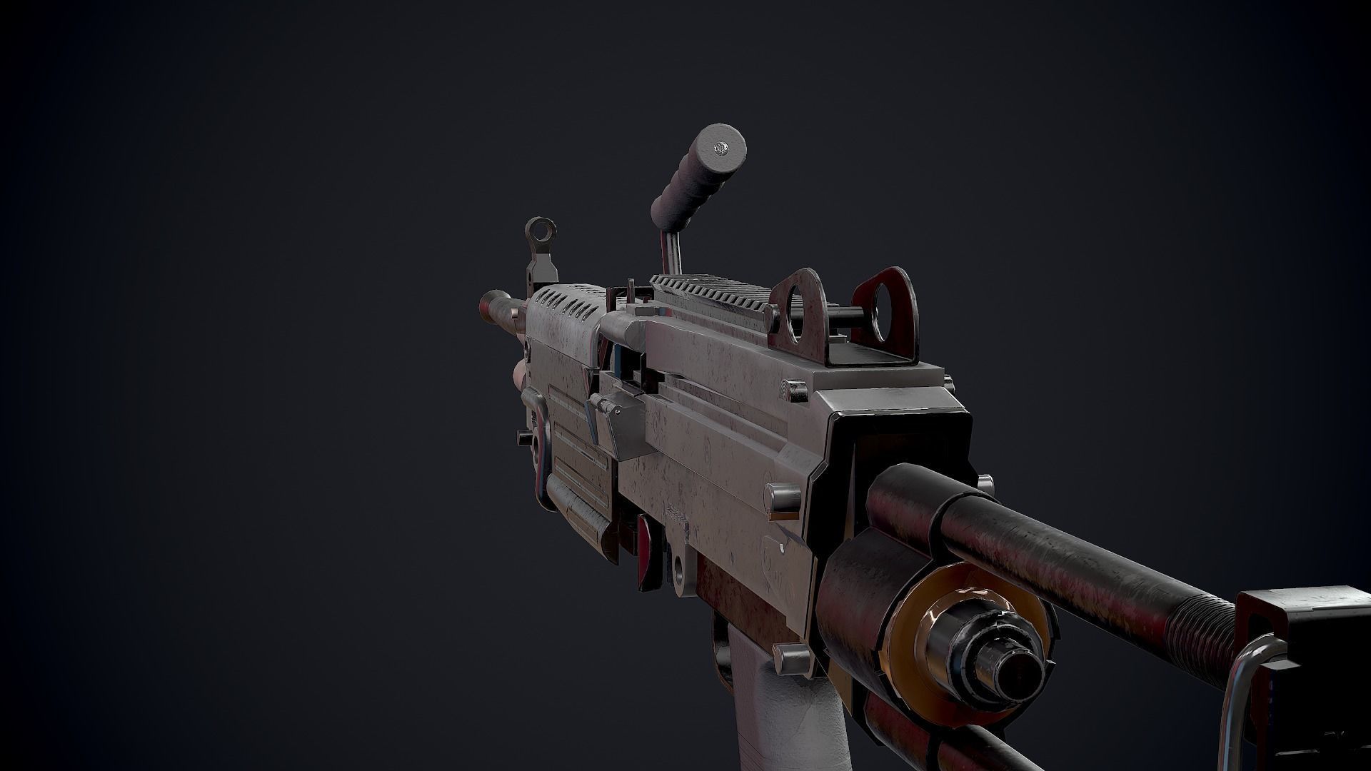 3D model Semi Automatic Rifle FN M249S PARA VR / AR / low-poly | CGTrader