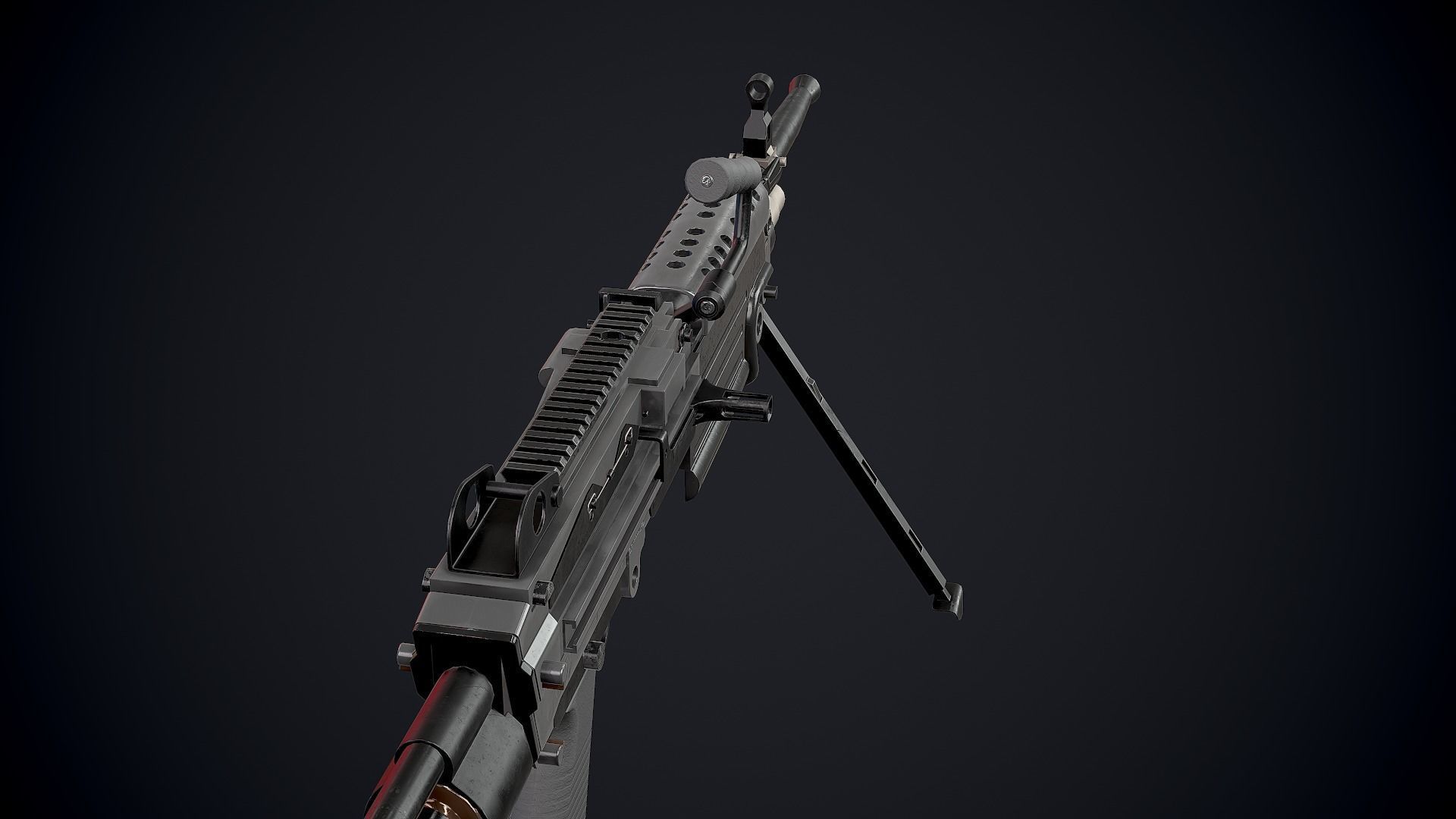 3D model Semi Automatic Rifle FN M249S PARA VR / AR / low-poly | CGTrader