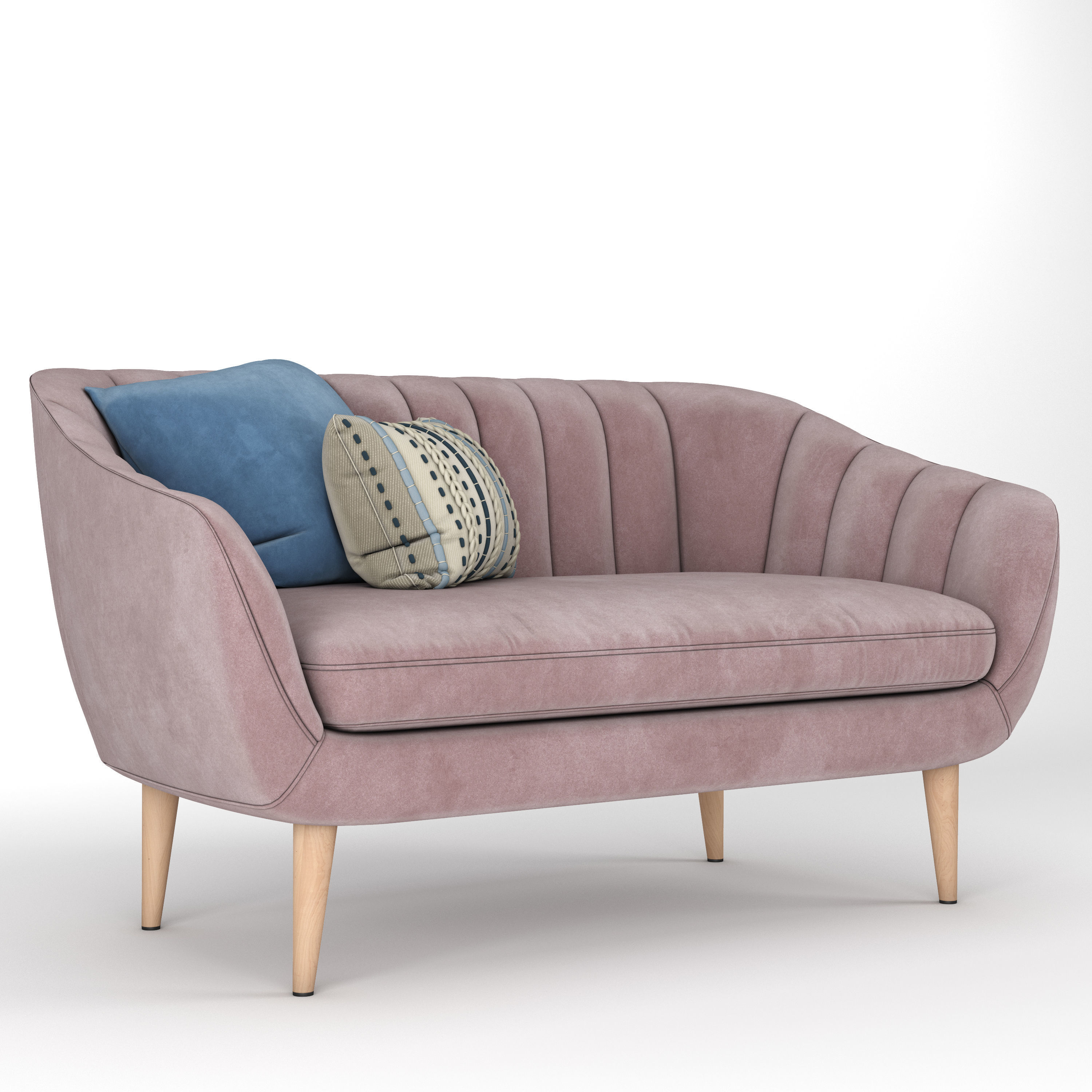 Kensington 2 Seater Chair Rose Pink 3D model | CGTrader