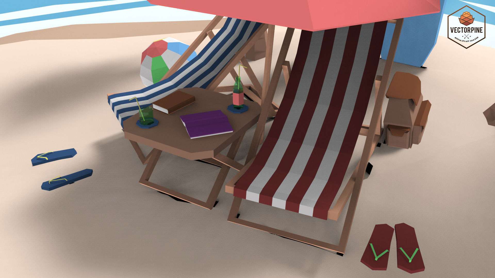 3D model Low Poly Exteriors - Beach Seaside Pack VR / AR / low-poly ...