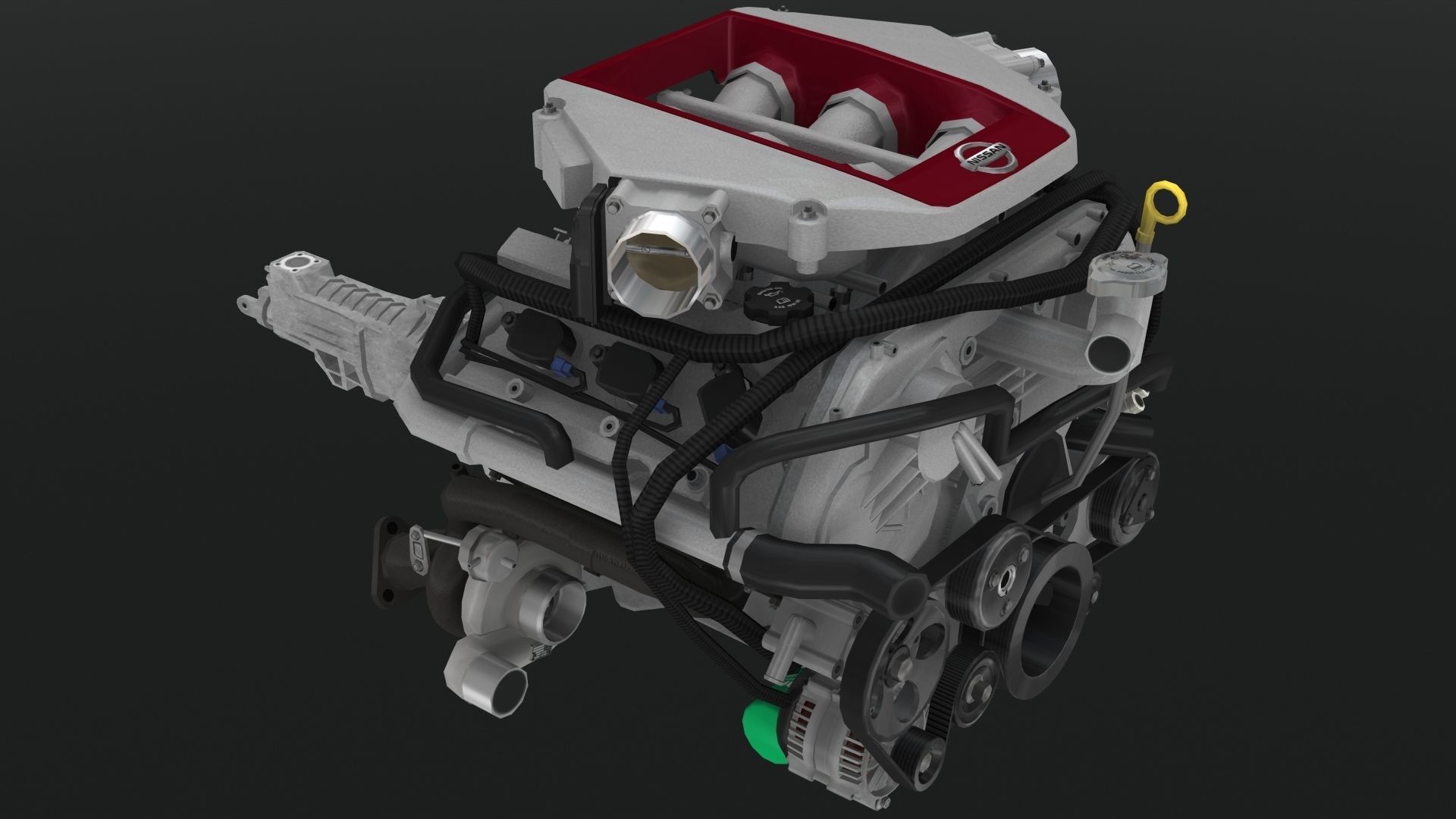 3D model Nissan GTR 2017 Premium VR38DETT engine VR / AR / low-poly ...