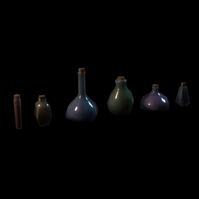 Low poly potions pack 3D model | CGTrader