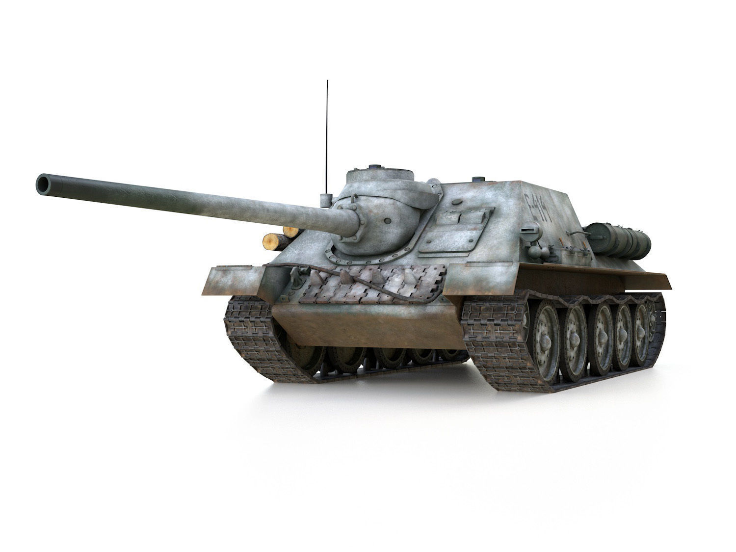 SU-100 - E414 - Soviet Tank Destroyer 3D model | CGTrader