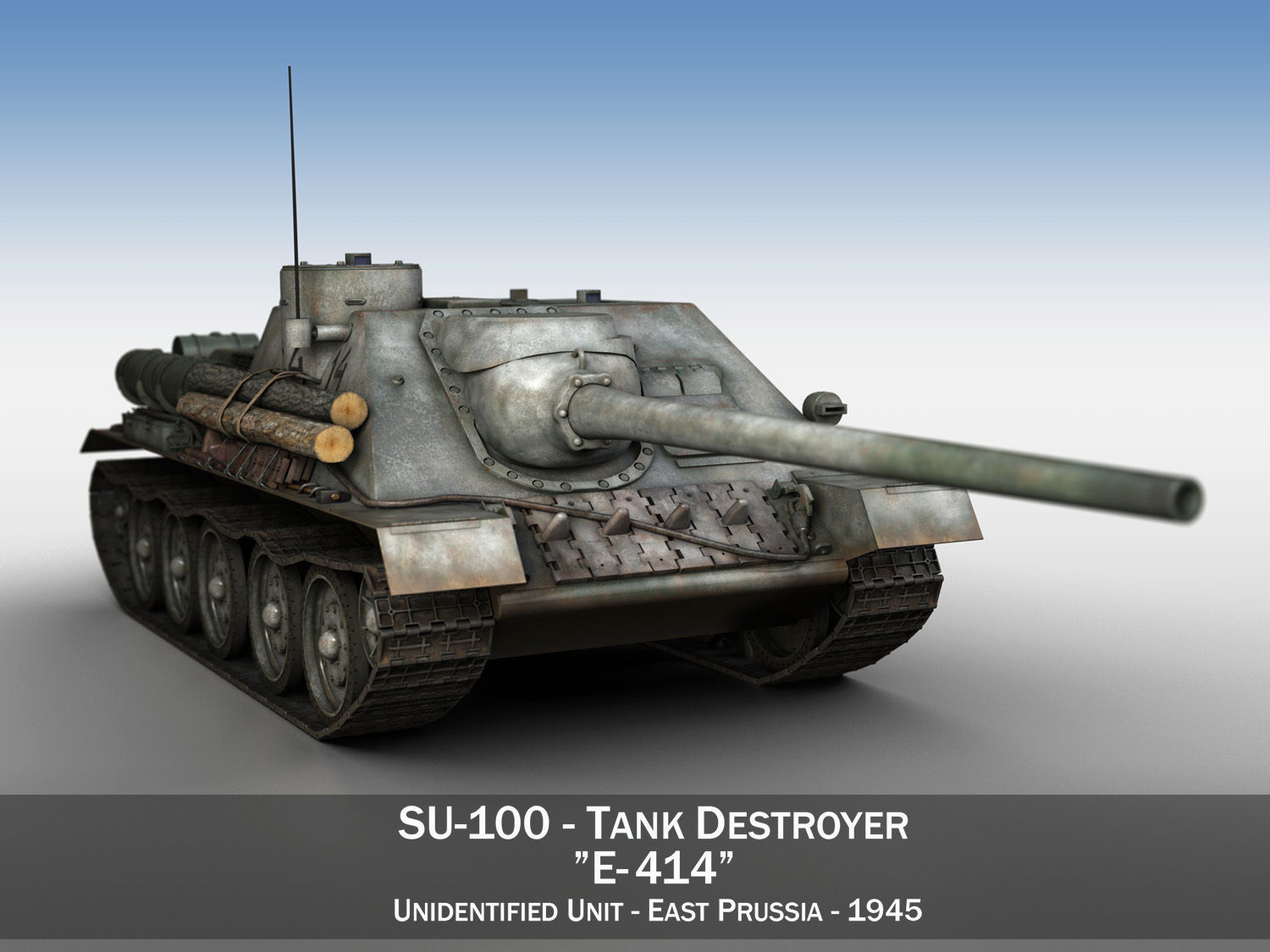 SU-100 - E414 - Soviet Tank Destroyer 3D model | CGTrader