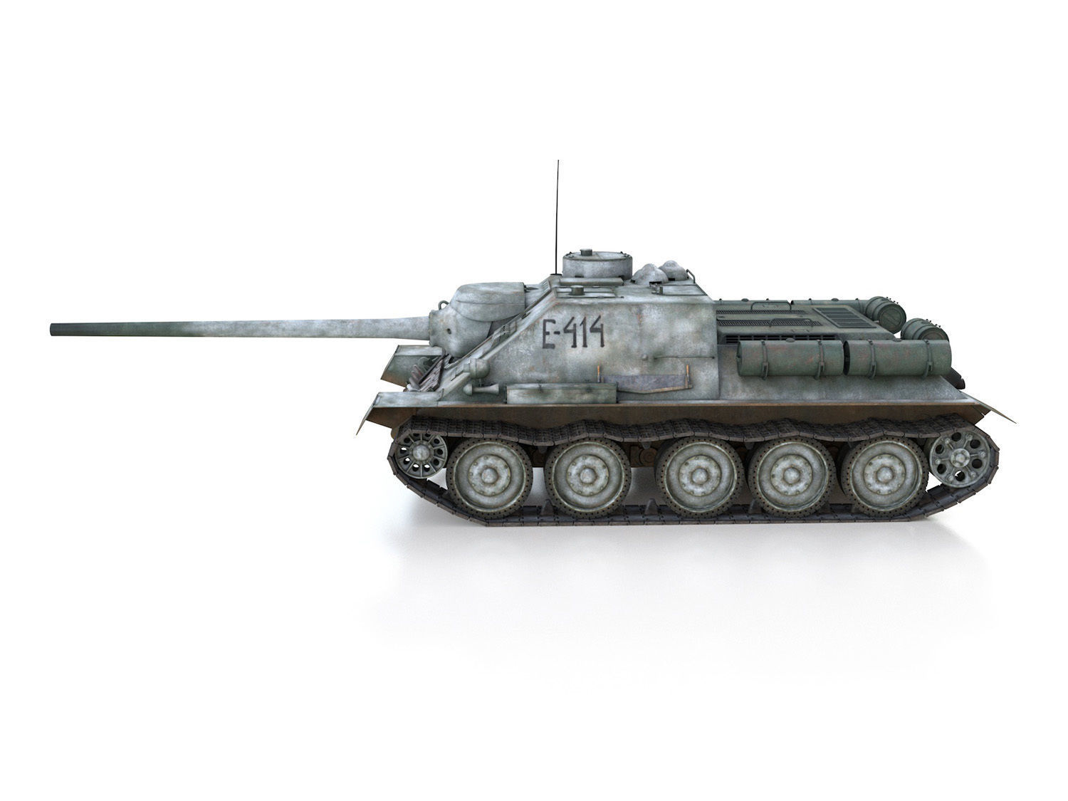 SU-100 - E414 - Soviet Tank Destroyer 3D model | CGTrader