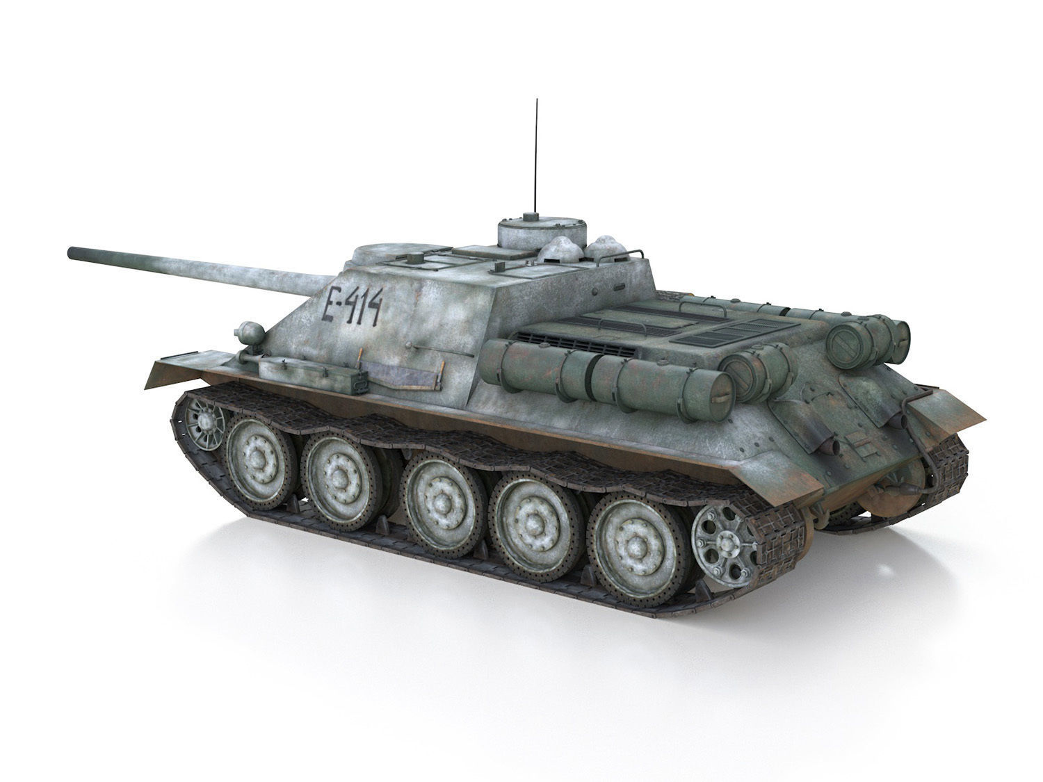SU-100 - E414 - Soviet Tank Destroyer 3D model | CGTrader