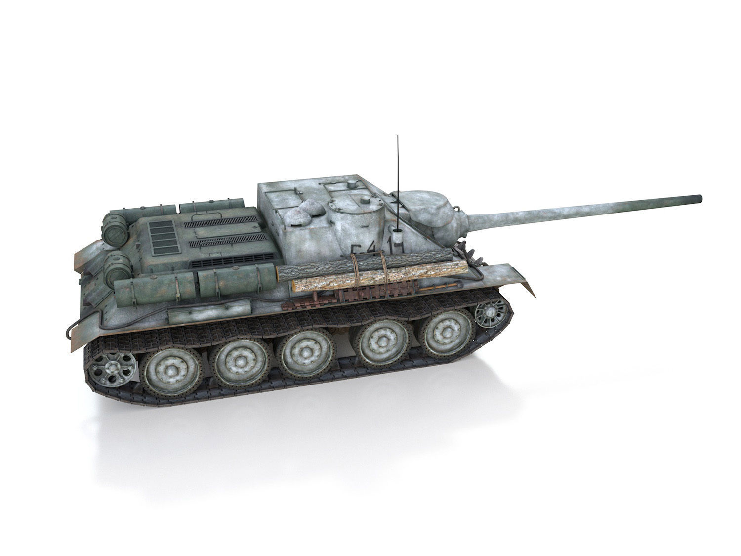 SU-100 - E414 - Soviet Tank Destroyer 3D model | CGTrader