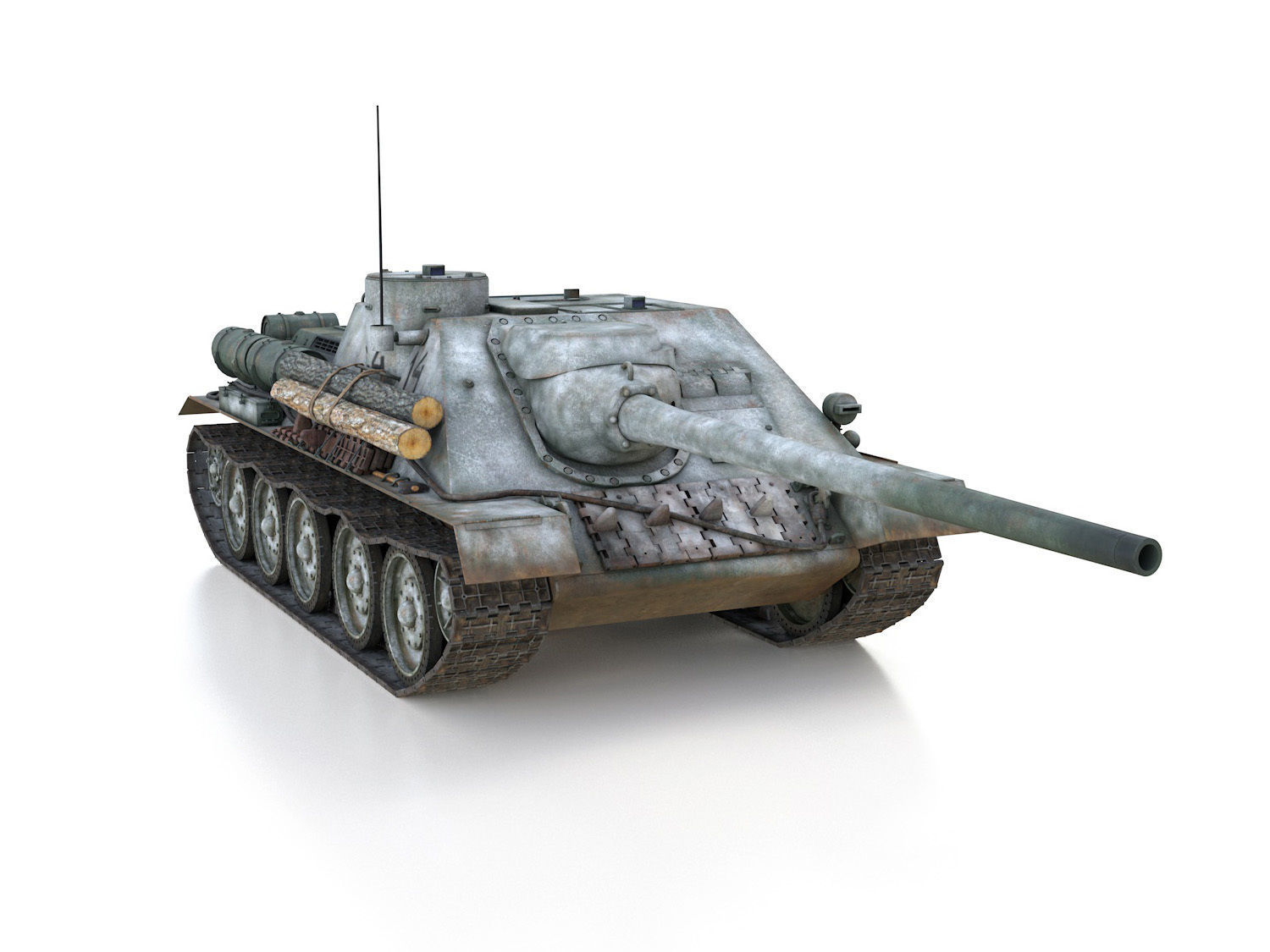 SU-100 - E414 - Soviet Tank Destroyer 3D model | CGTrader