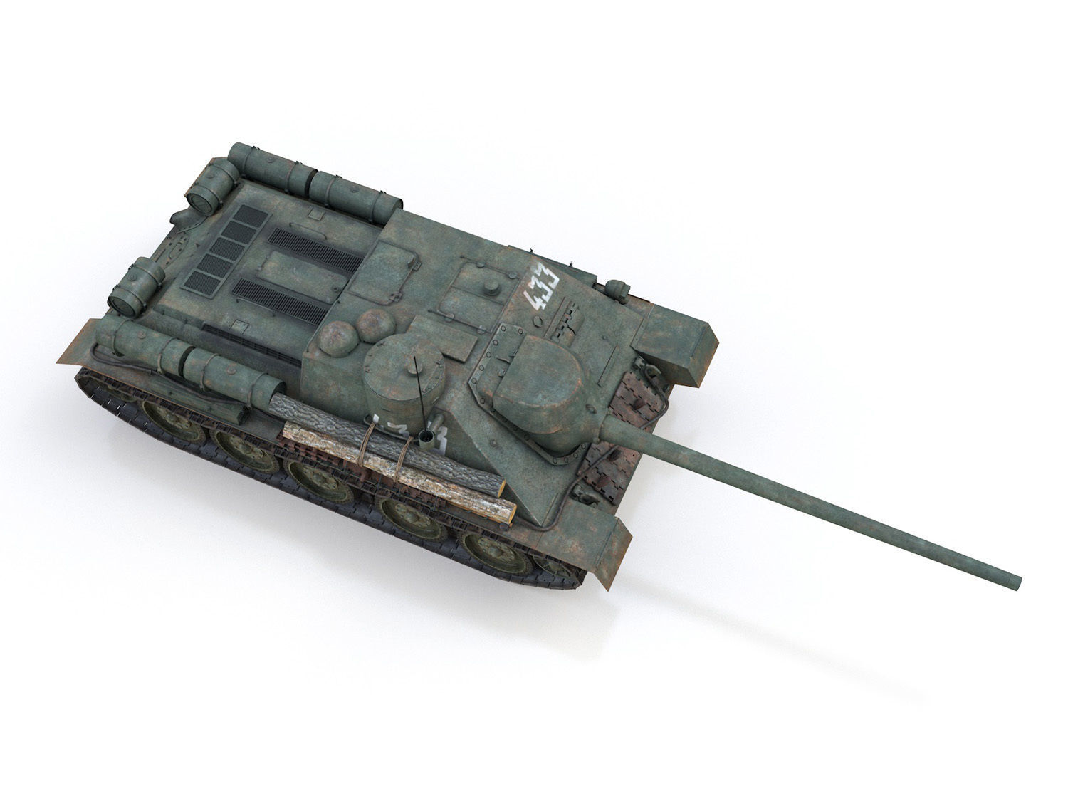 SU-100 - 433 - Soviet Tank Destroyer 3D model | CGTrader