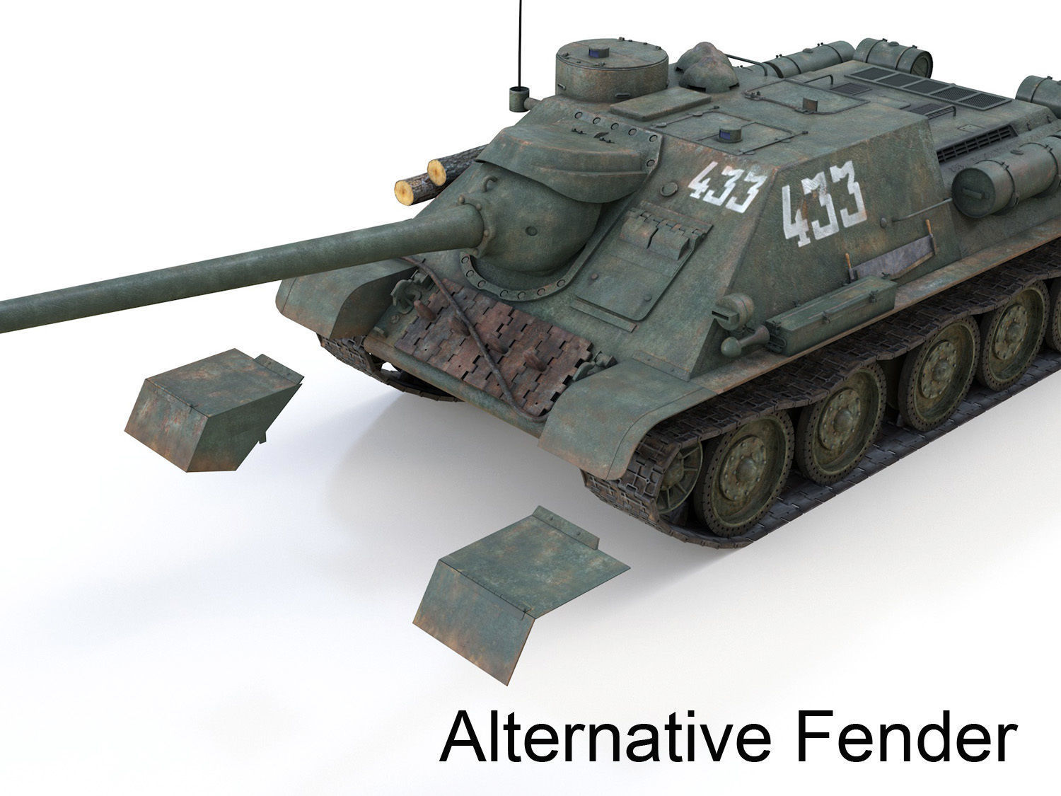 SU-100 - 433 - Soviet Tank Destroyer 3D model | CGTrader