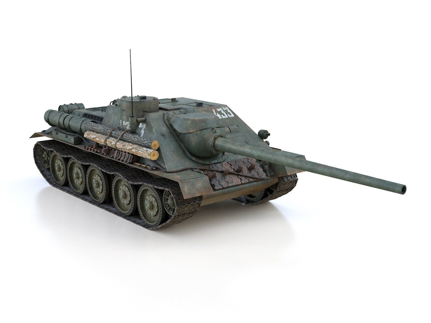 SU-100 - 433 - Soviet Tank Destroyer 3D model | CGTrader