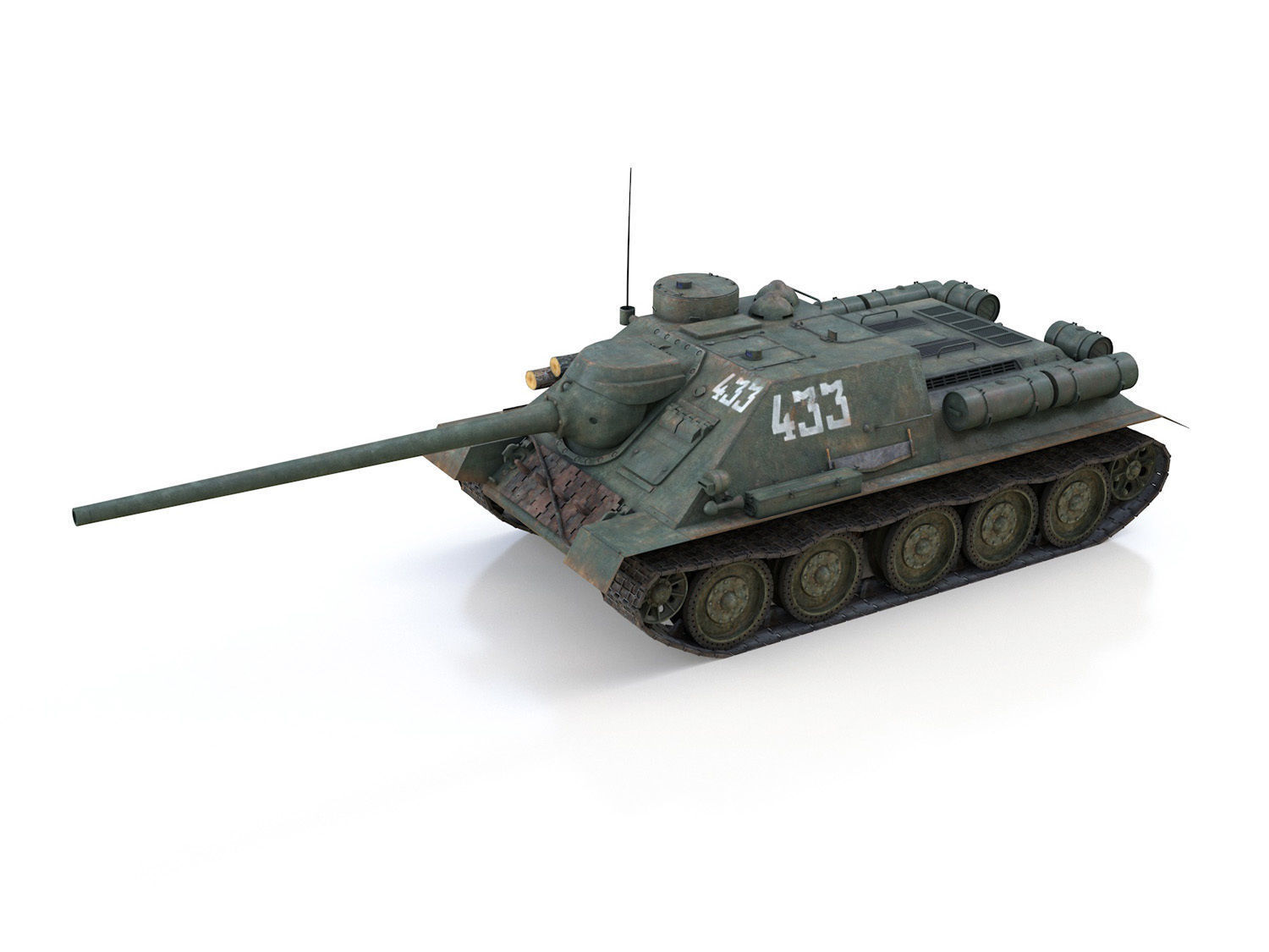 SU-100 - 433 - Soviet Tank Destroyer 3D model | CGTrader