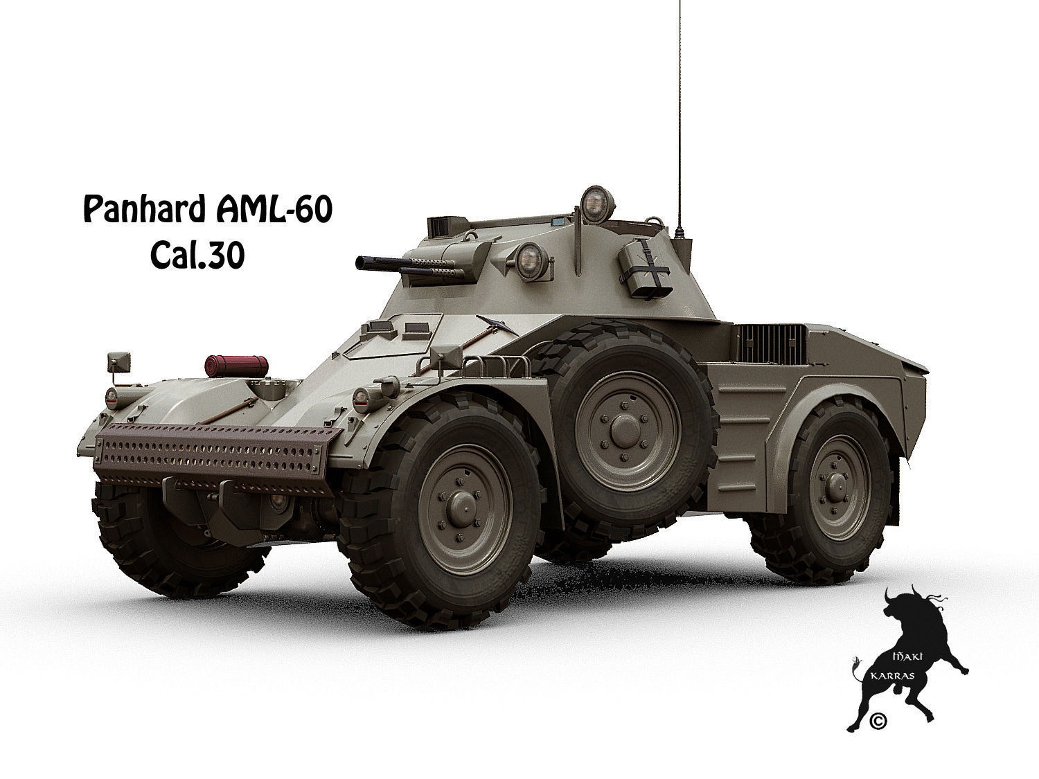 Panhard AML-60 Cal30 3D Model .max .obj .fbx - CGTrader.com