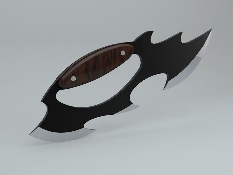 3D model Weapons - Knife with brass knuckles handled VR / AR / low-poly ...