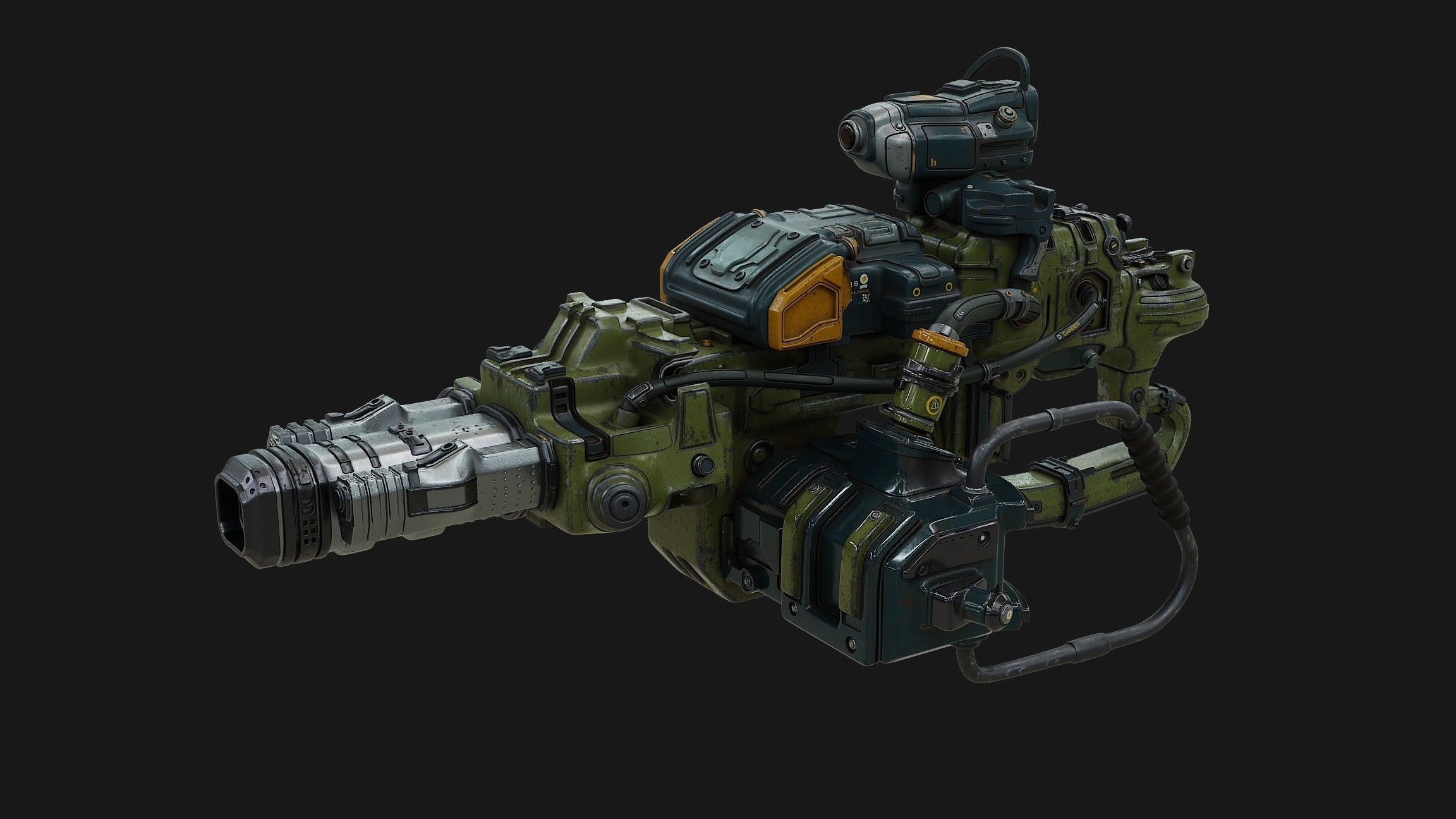 High poly detailed sci fi heavy assault weapon 3D model | CGTrader