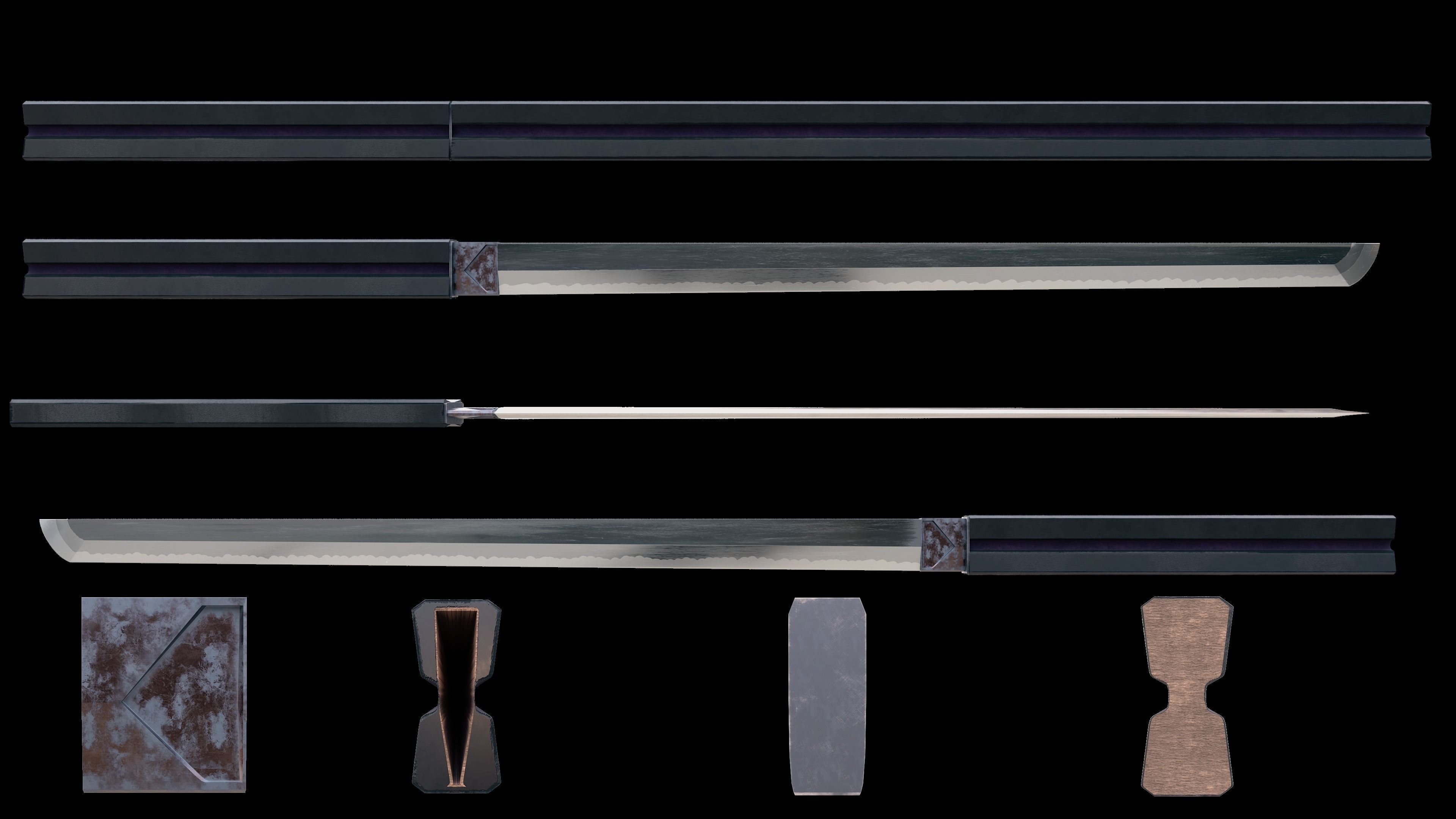 Kusanagi Katana Sword 3D model | CGTrader