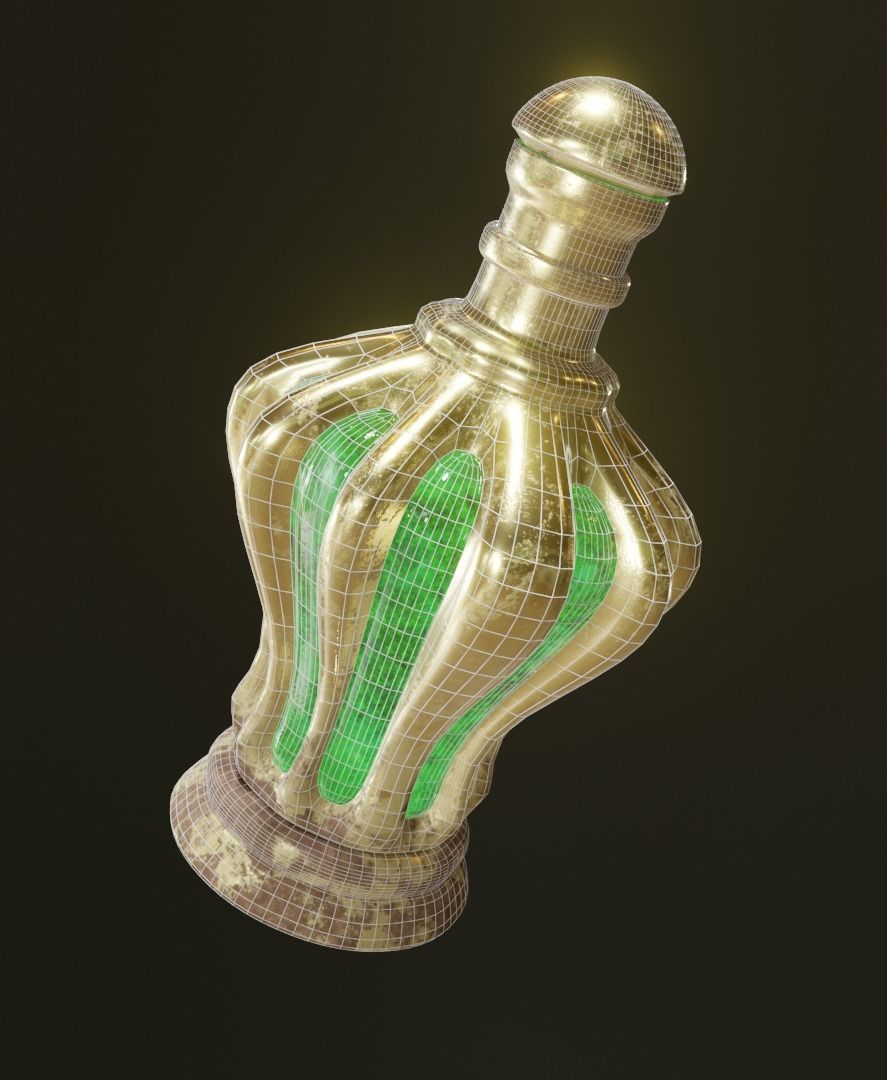 3D model Golden Potion Bottle VR / AR / low-poly | CGTrader