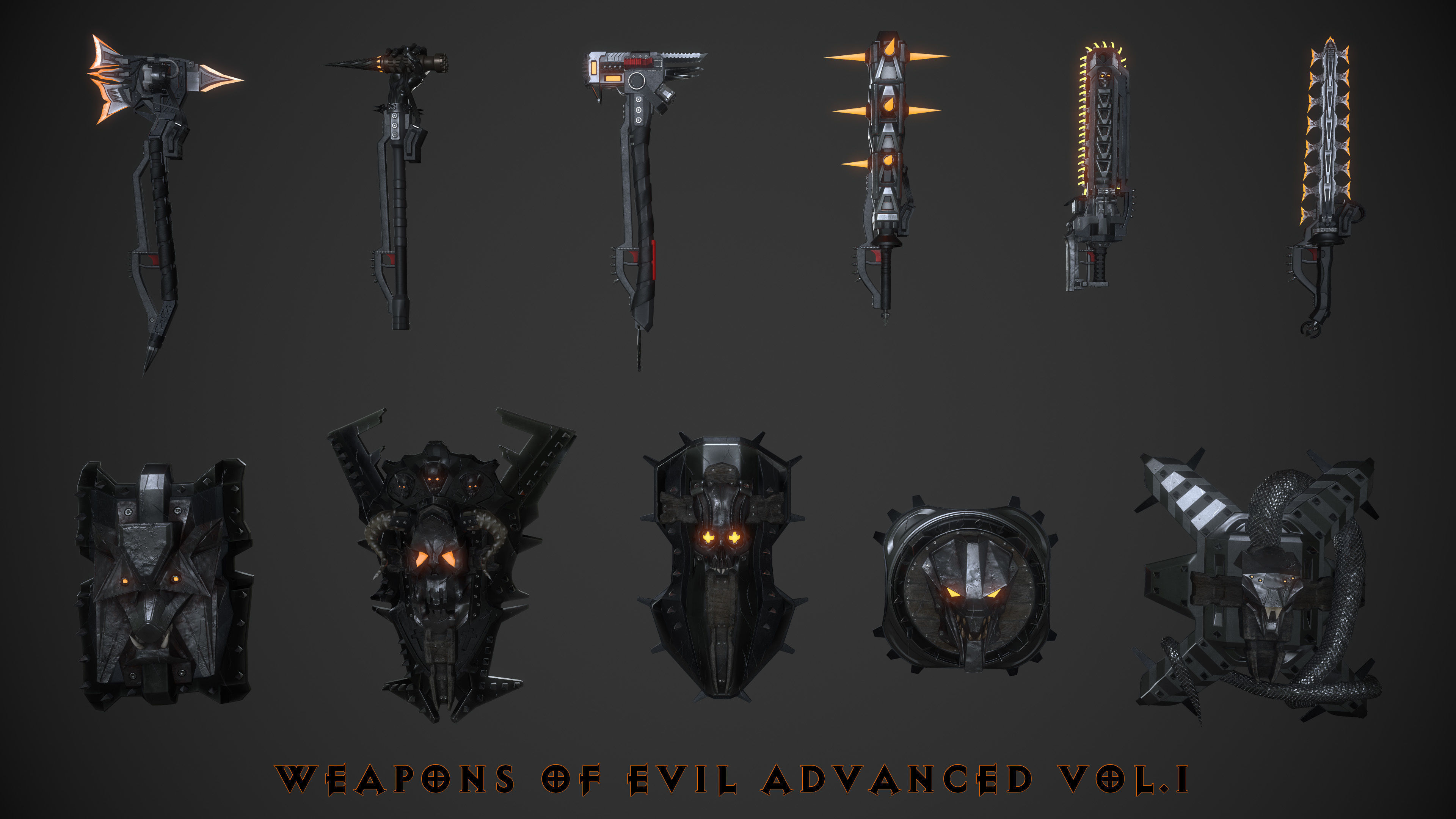 3D model Weapons of Evil Advanced Vol1 Lowpoly Subd