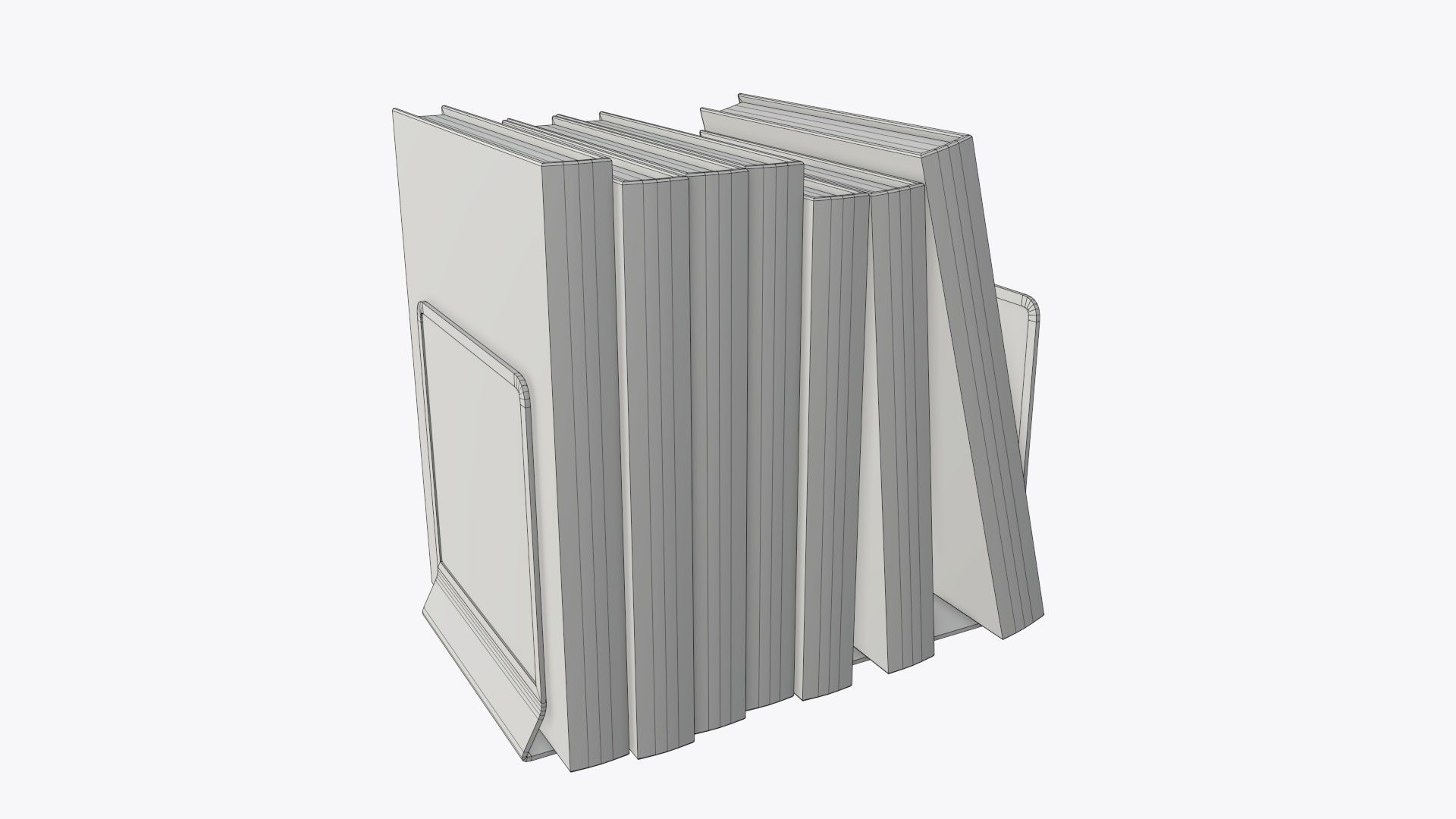 Book mesh holder with books 3D model | CGTrader
