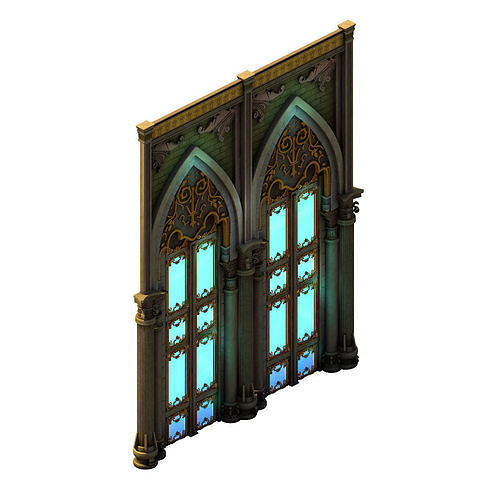 Tang Library - arc archway door 01 3D model | CGTrader