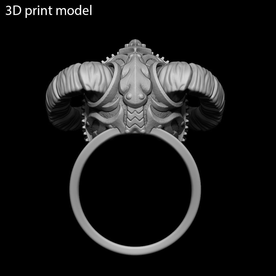 skull ring jewelry demon vol4 3D model 3D printable | CGTrader